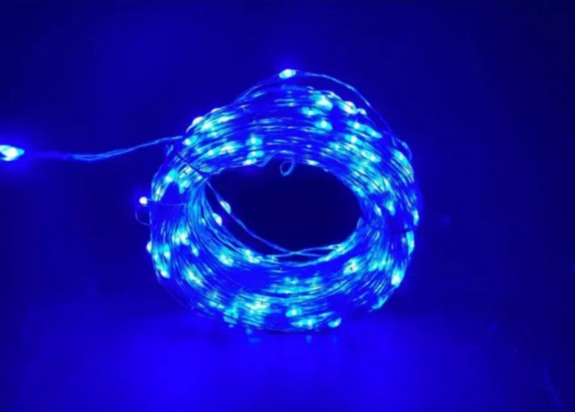 Новогодняя гирлянда светодиодная линейная, 1000 LED, синяя, в виде тонкой лески, 8 режимов, 100 метров