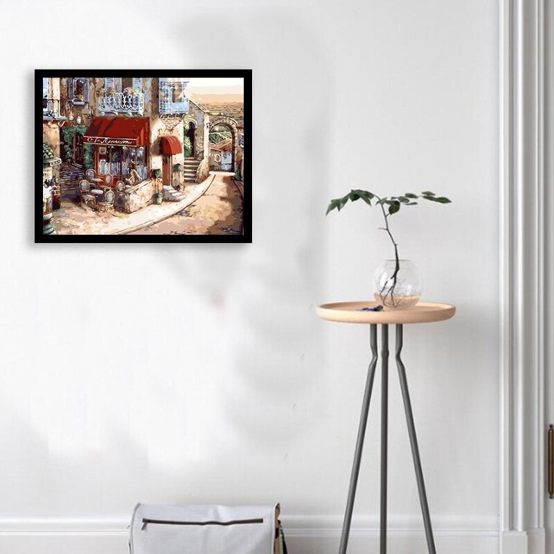 Пейзаж Картина на холсте Сделай сам Цифровая живопись по номерам Акриловая краска Современное настенное искусство Картина на холсте для домашнего декора