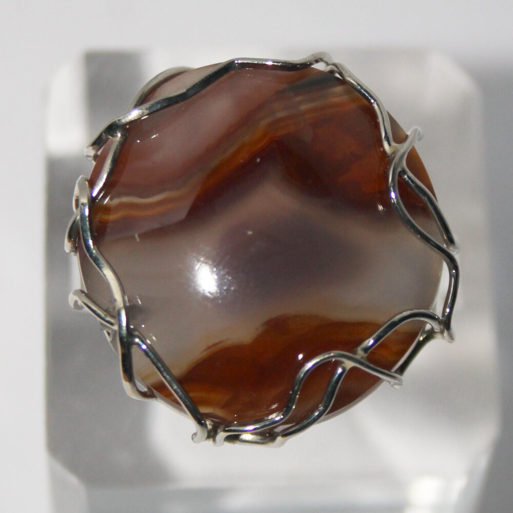 Кольцо, агат, сердолик