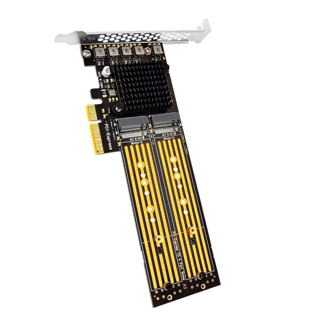 Плата расширения PCIe X4 на 4 порта Nvme 2.0 SSD Контроллер Адаптер Плата расширения