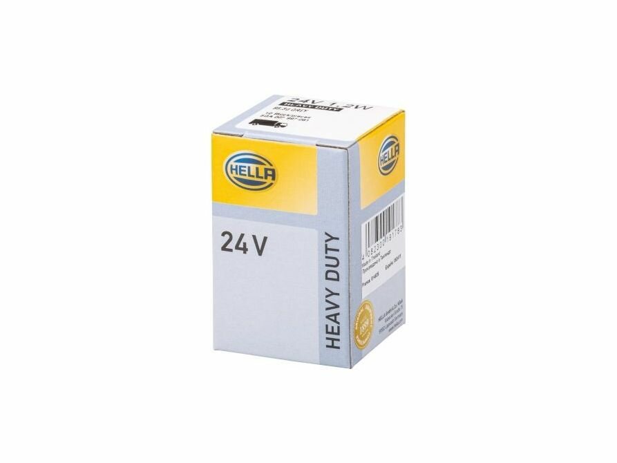 HELLA 8GA007997061 лампа накаливания! 24V 1.2W (B8.3D) с полим. патроном (щитка приборов)\
