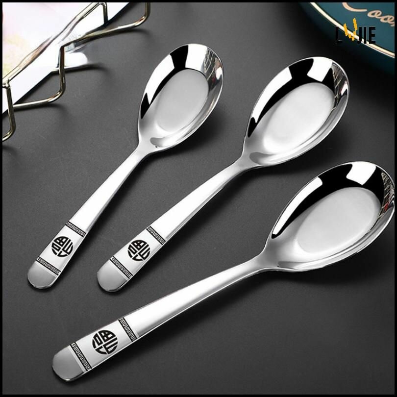 3шт из нержавеющей стали утолщенная домашняя суповая ложка для взрослых китайский стиль