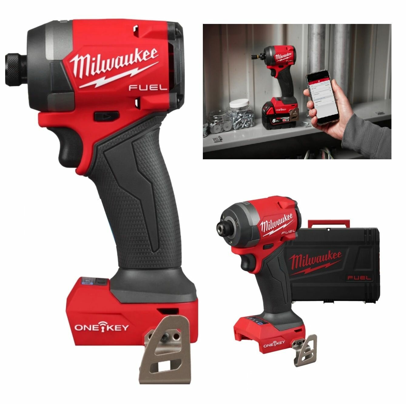 Аккумуляторный ударный гайковерт 1/4 HEX 226 Нм M18 ONEID3-0X MILWAUKEE