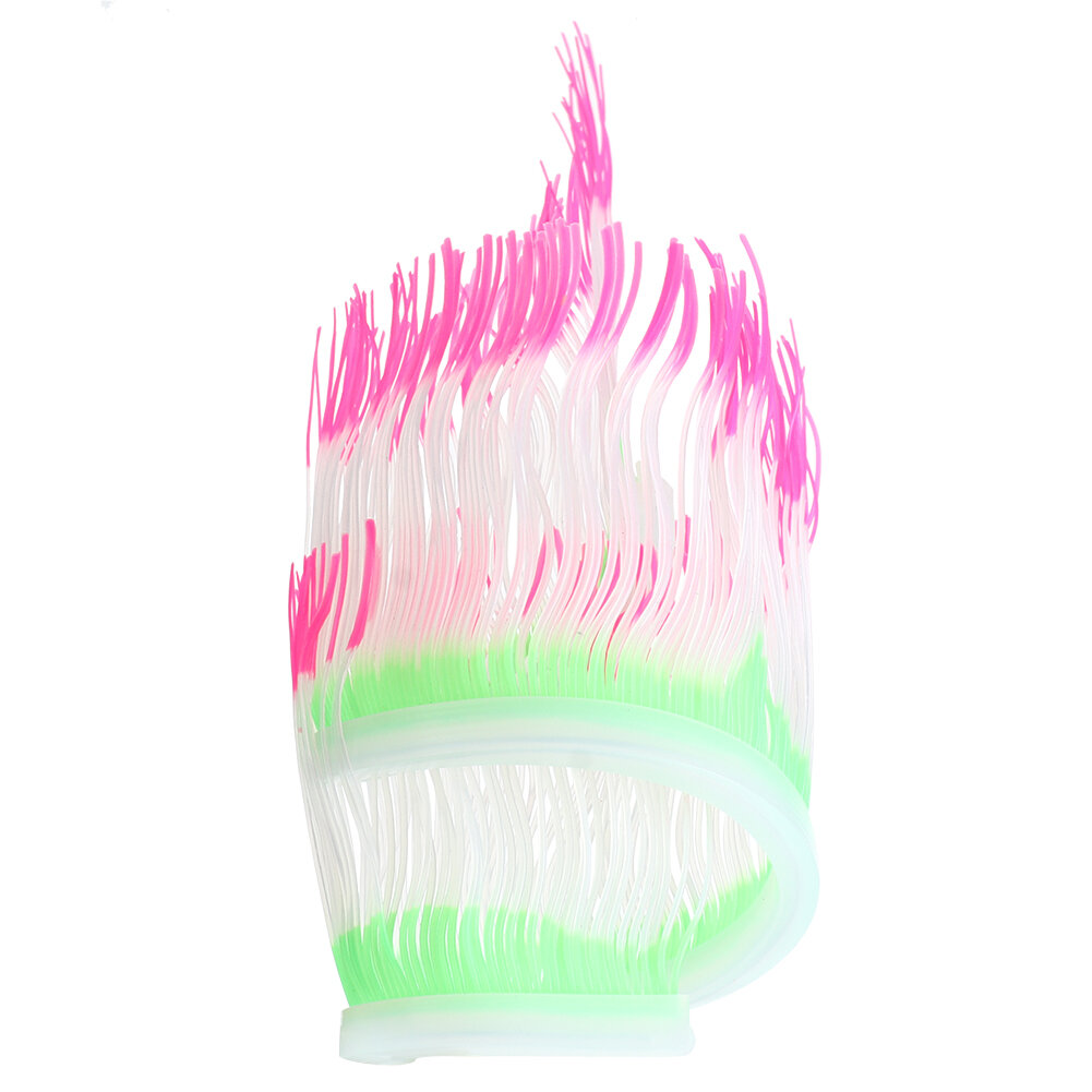 Аквариумный аквариум, искусственный силиконовый коралл, морская анемона, водное растение, украшение для ландшафта, аксессуар для декора, 50 см, розовый