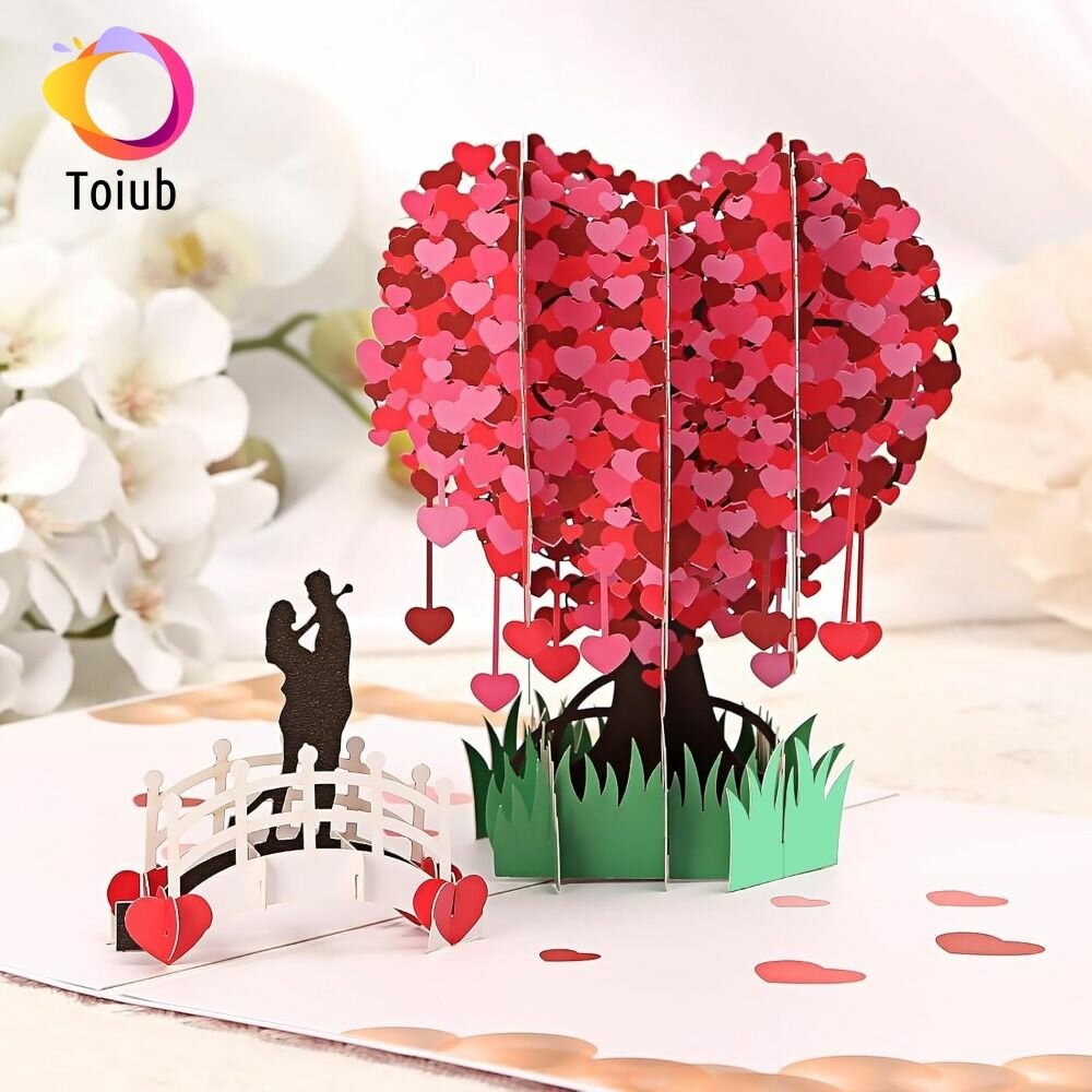 Всплывающая поздравительная открытка из бумаги Love Tree для мамы или жены