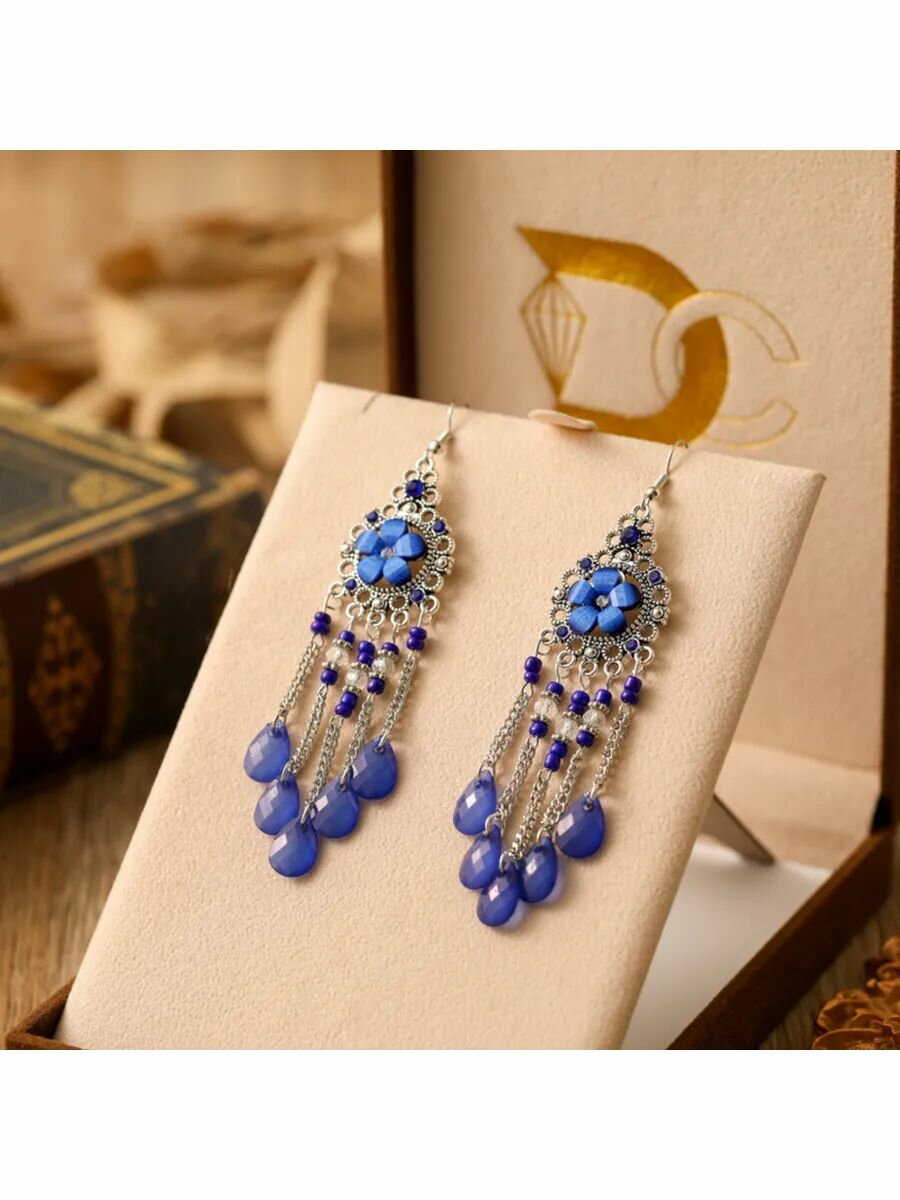 Серьги, искусственный камень