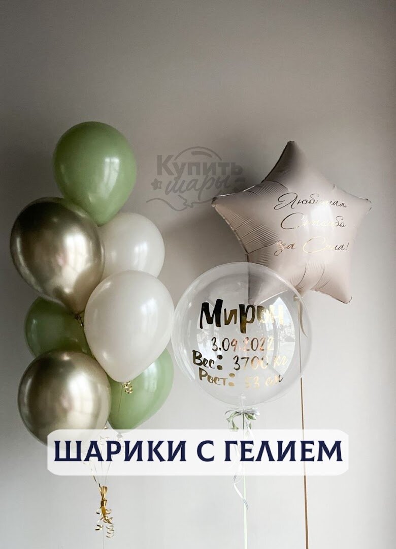 Воздушные шары с гелием, шарики воздушные на выписку для мальчиков №51