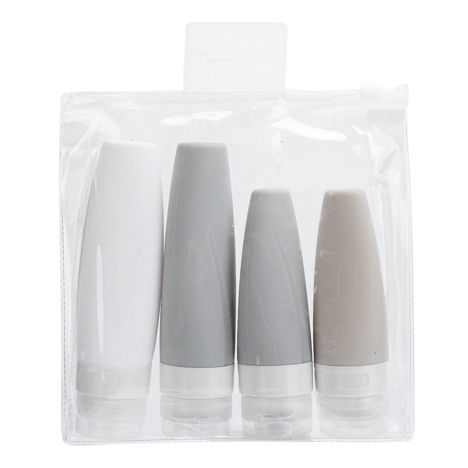 Набор из 4 пустых бутылок для путешествий, герметичный силиконовый контейнер для шампуня, геля для душа