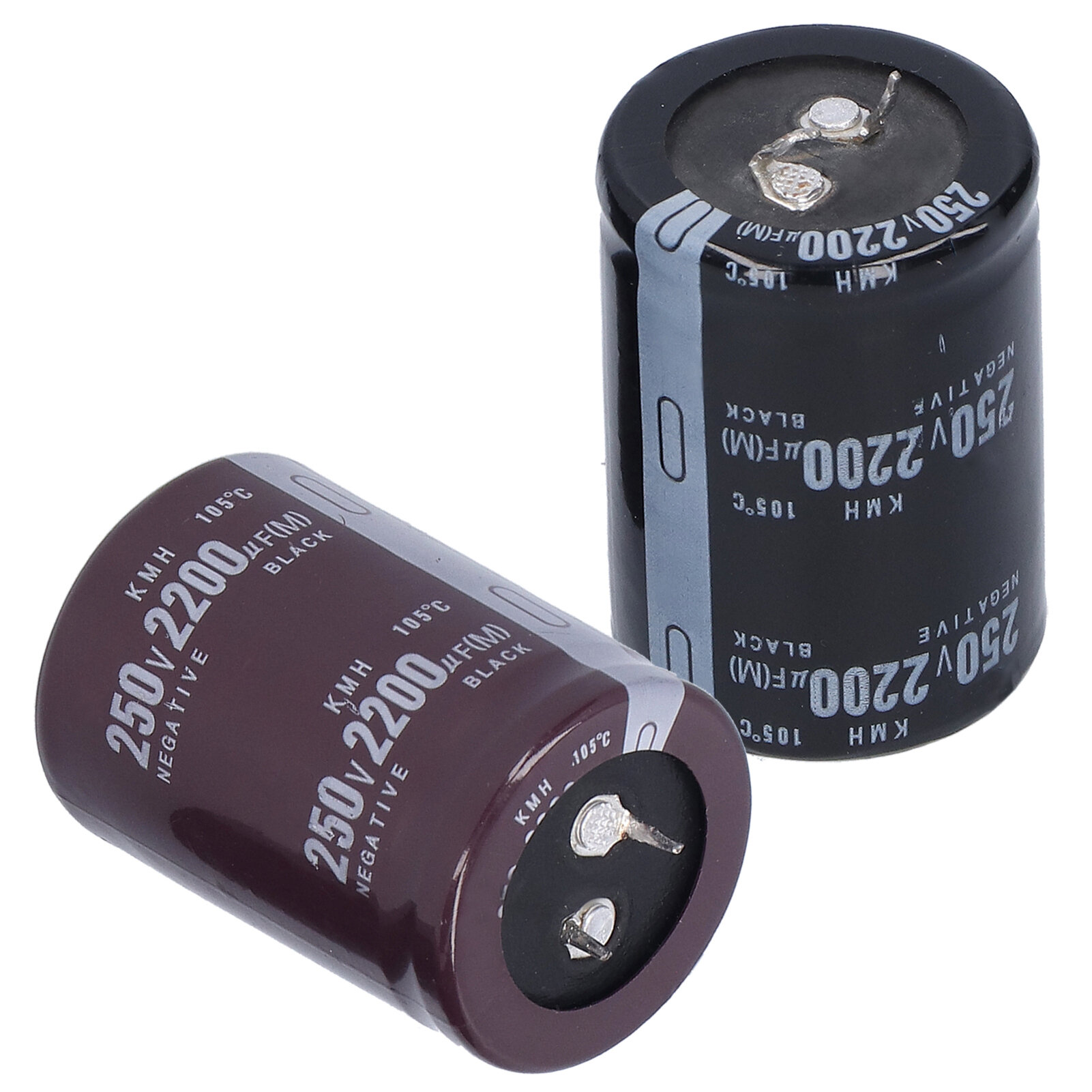 2Pcs Электролитический Конденсатор Алюминиевый Цилиндрический Форма 250V 2200μF 105℃ 35 x 50mm для Фильтрации Коплинга Усилителя Звука Автомобильных Аудиоаппаратов Источников Питания СВЧ Светодиодных Ламп