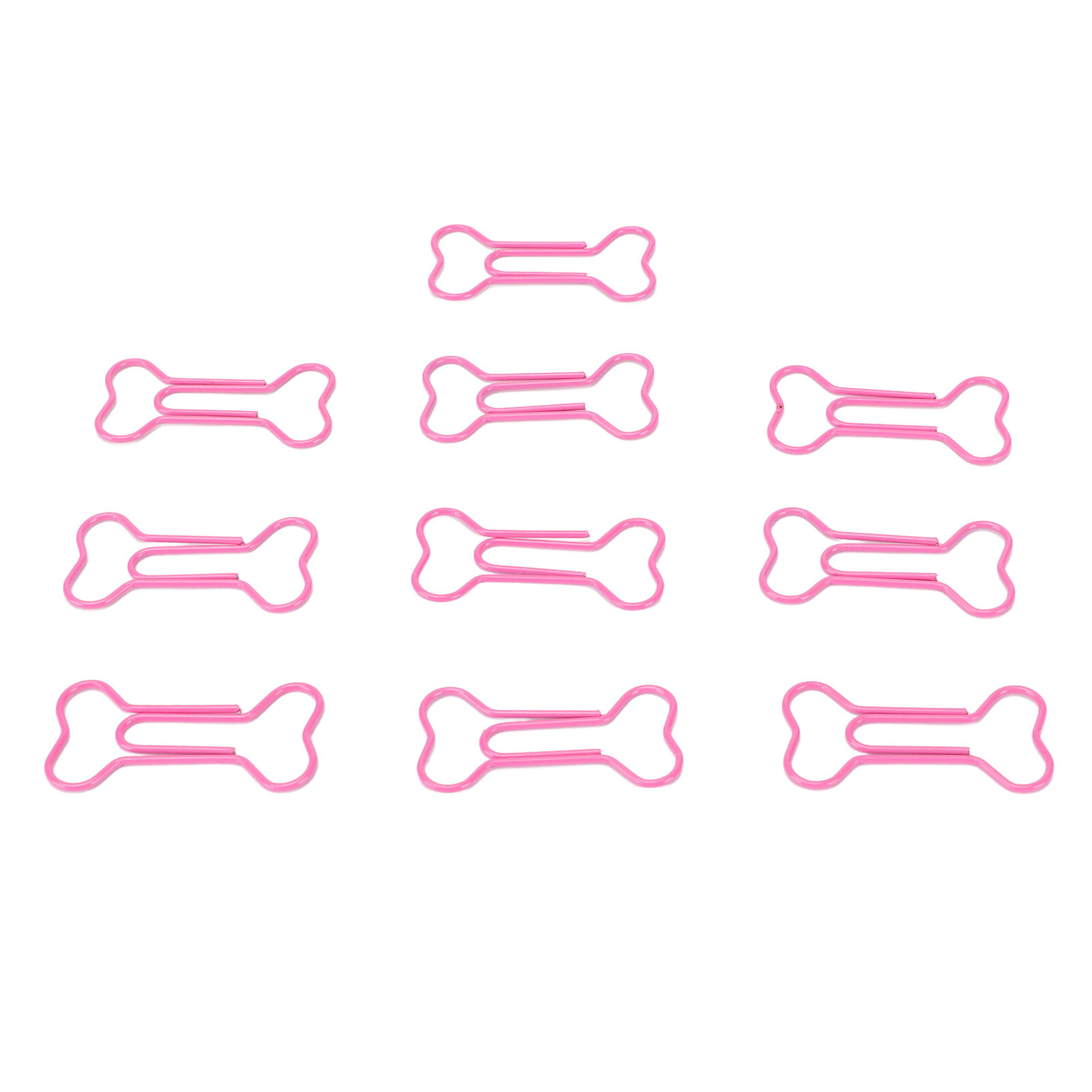 100 шт. скрепки розовые в форме кости портативные маленькие милые гальванические металлические скрепки для бумаги для классификации файлов