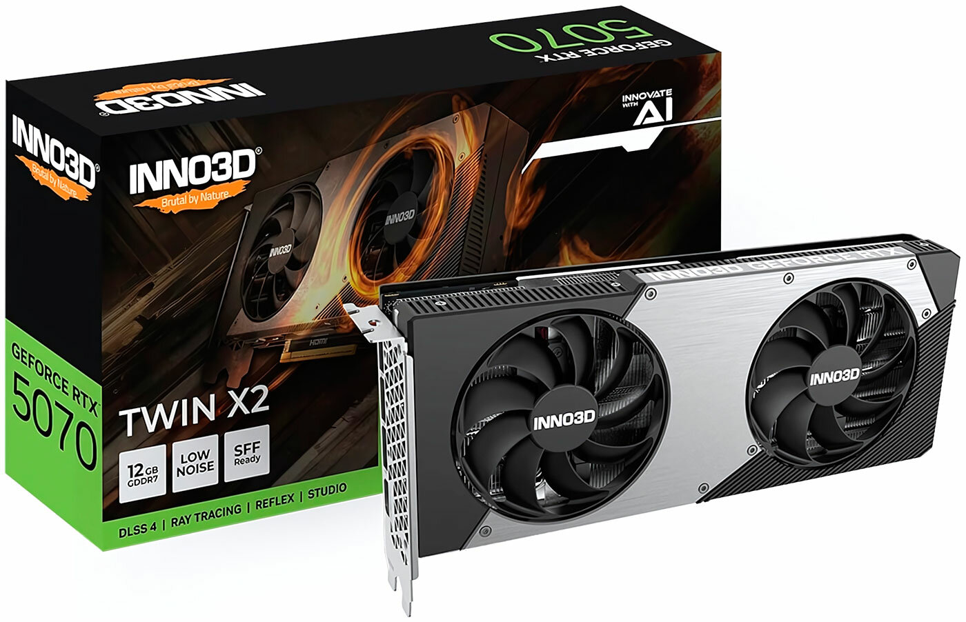 Видеокарта INNO3D GeForce RTX 5070 TWIN X2 12GB (N50702-12D7-195064N)
