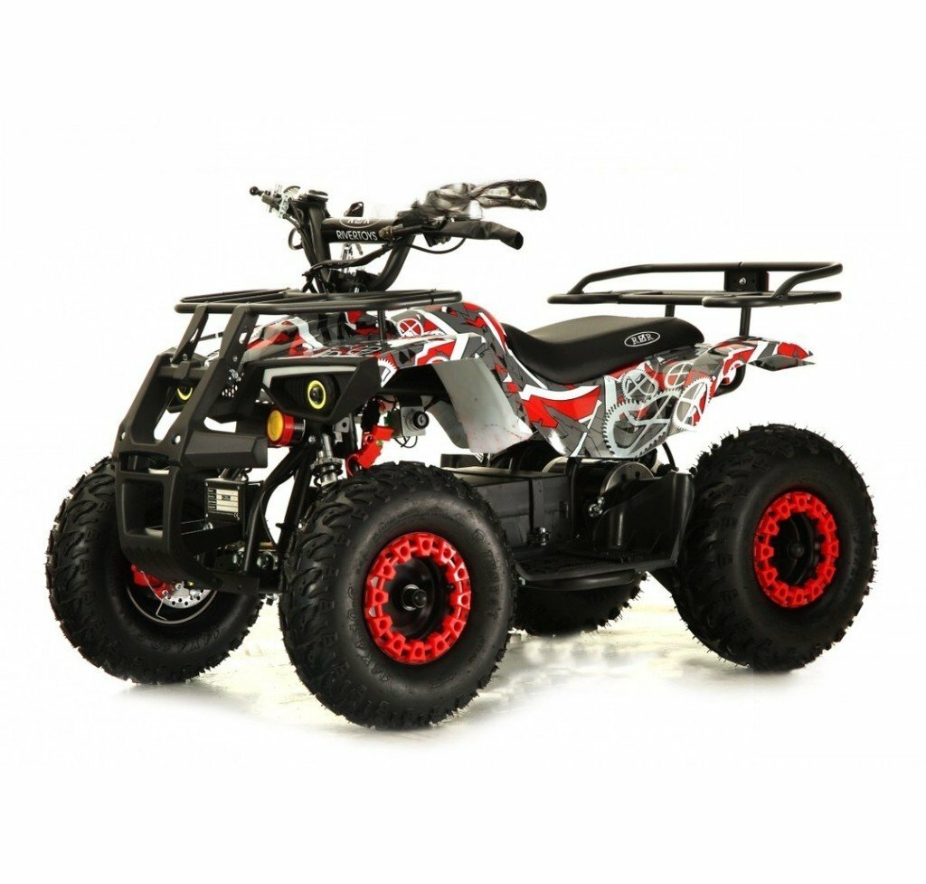 Детский электроквадроцикл RiverToys TIKI LUX Spider, красный, 4 аккумулятора