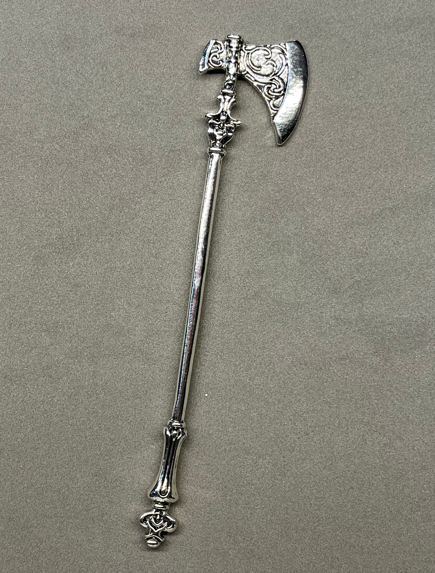 Заколка-шпилька для волос NES Топор, серебристый, металл, 12см