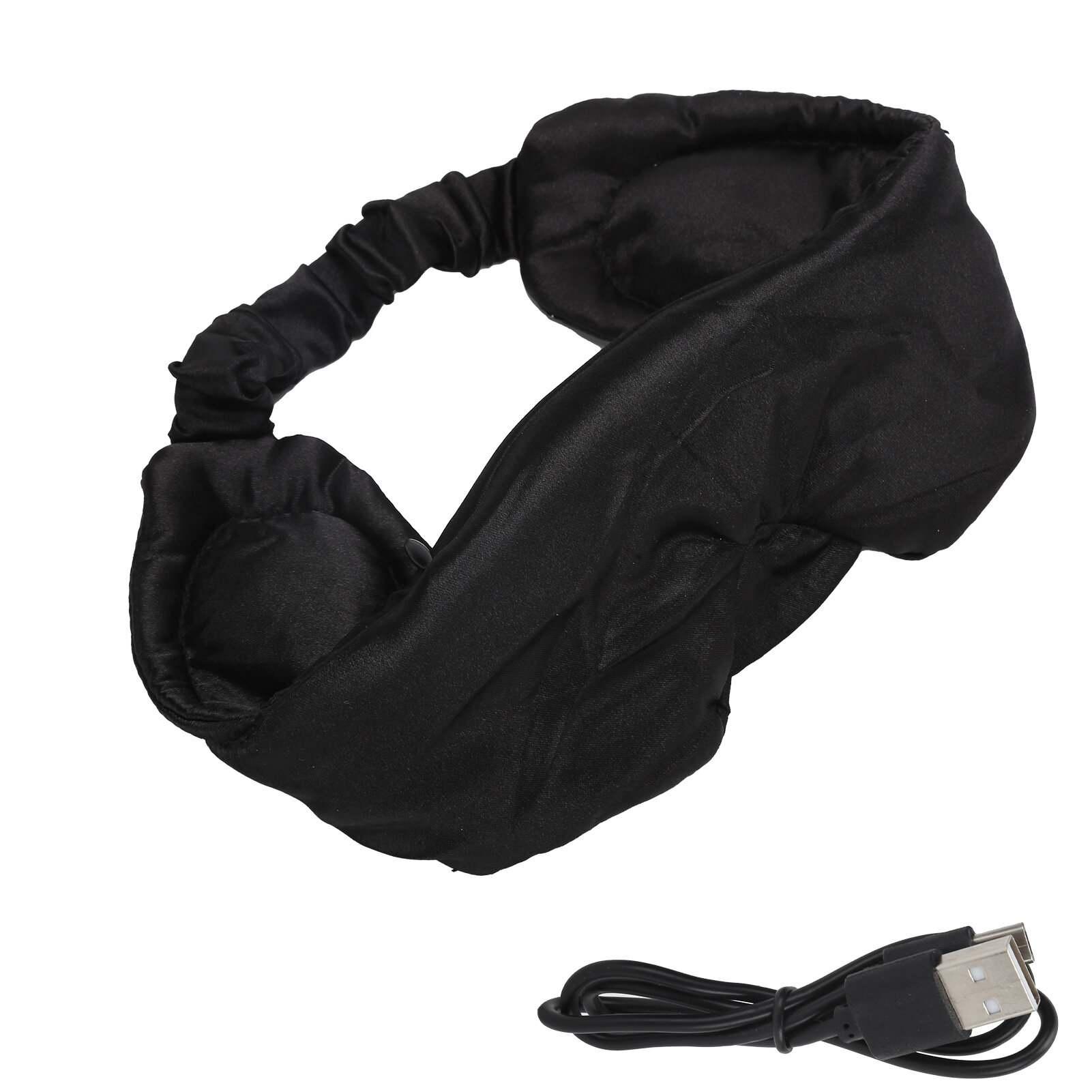 Шелк Bluetooth 5.0 беспроводная маска для глаз Ultrathin Bluetooth Music Blackout Mask для прослушивания песен и звонков (черный)