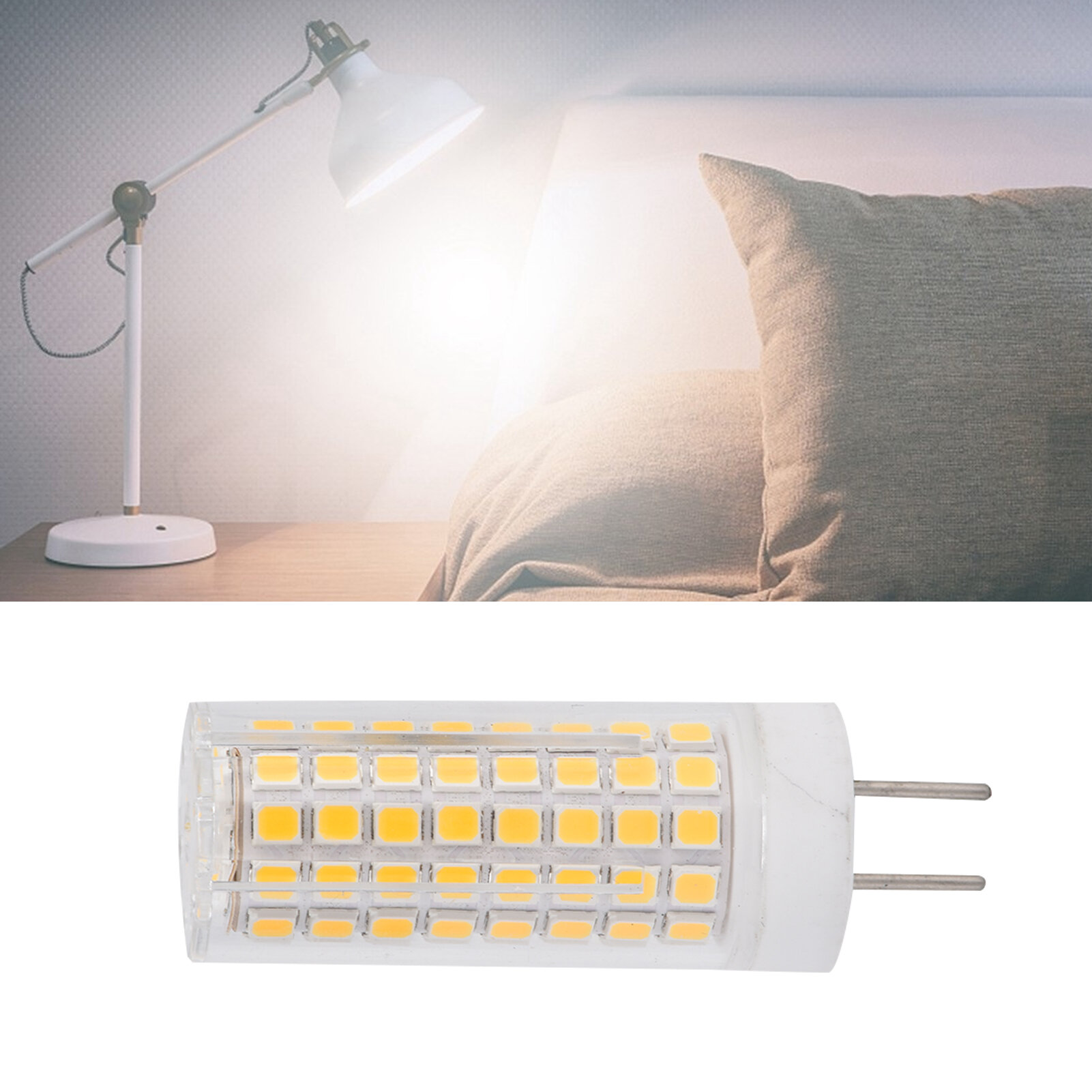 Лампа LED GY6.35: Цоколь GY6.35 5.7 см 10W 1000LM Диммируемая Без Мерцания - Энергосберегающая 50000 Часов Лампа Кукурузная LED для Люстры Потолочного и Настенного Освещения