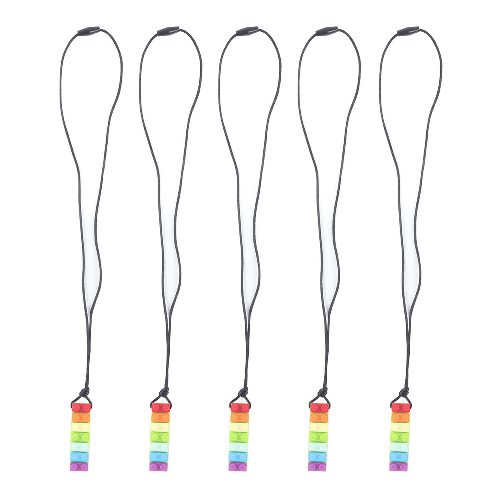 Детский прорезыватель-ожерелье, мягкий, для массажа десен, красочный силиконовый сенсорный кулон для младенцев, для мальчиков и девочек, 5 шт, зеленый.