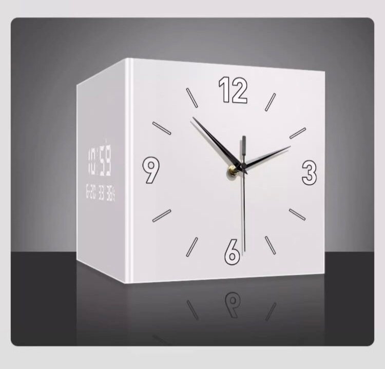 Угловые часы для гостиной с вечным календарем, новые электронные часы, современные простые двухсторонние настенные часы, креативные угловые настенные часы, 10-дюймовые чисто-белые электронные часы, модель зарядки + пульт дистанционного управления