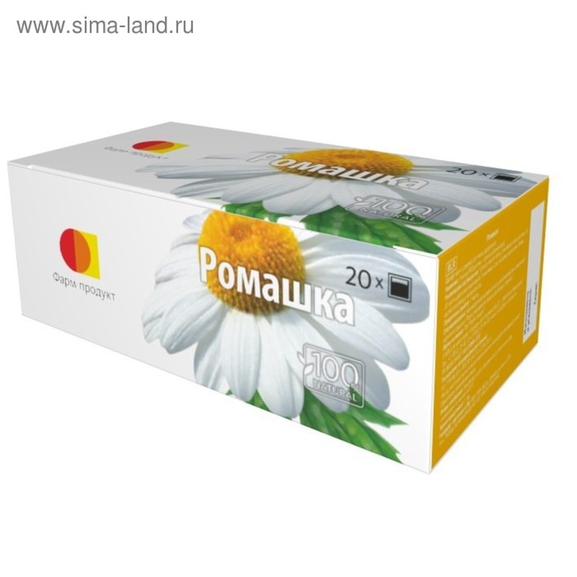 Фиточай Фарм-Продукт "Ромашка", успокаивающий, 20 фильтр-пакетиков