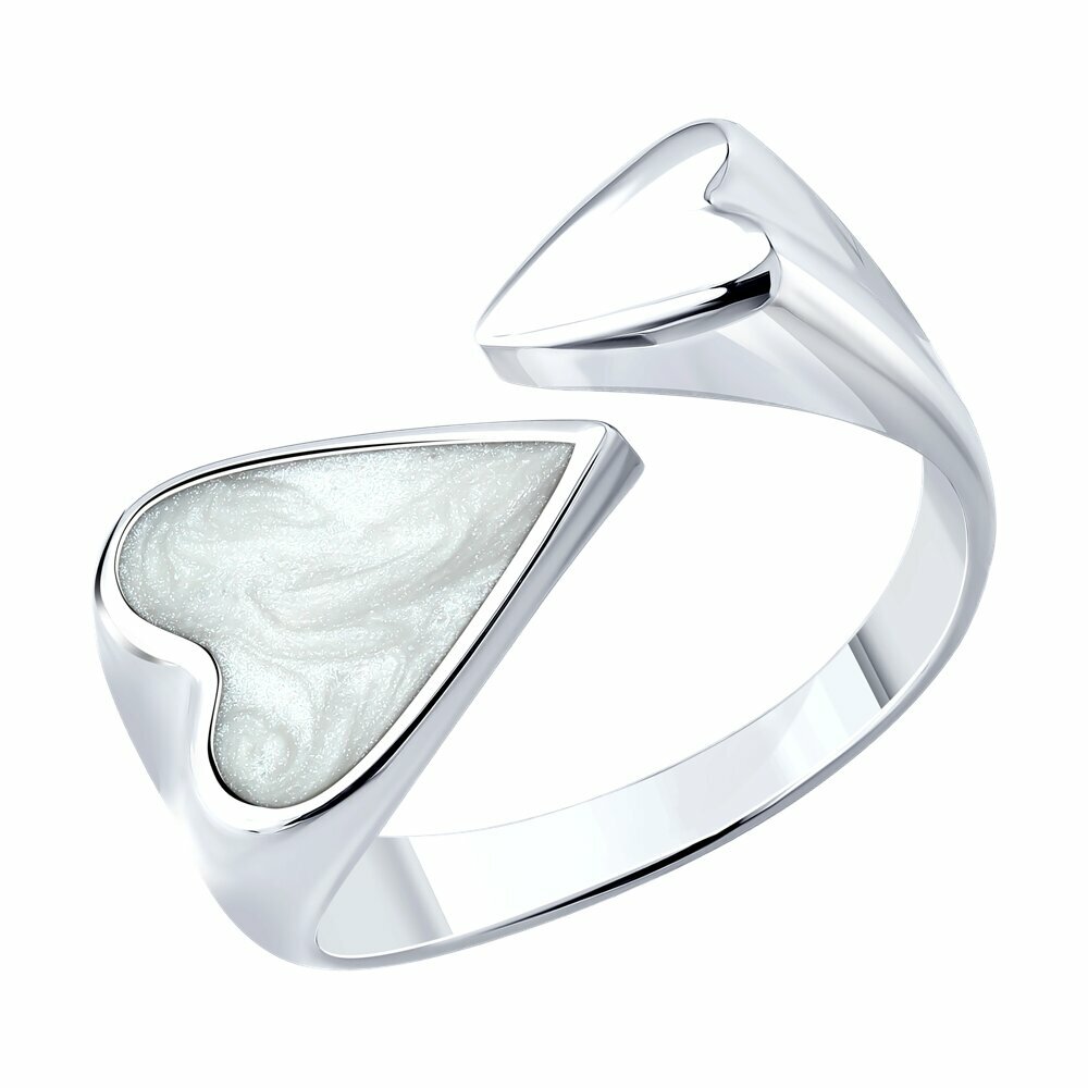 Кольцо, серебро, 925 проба, родирование, эмаль