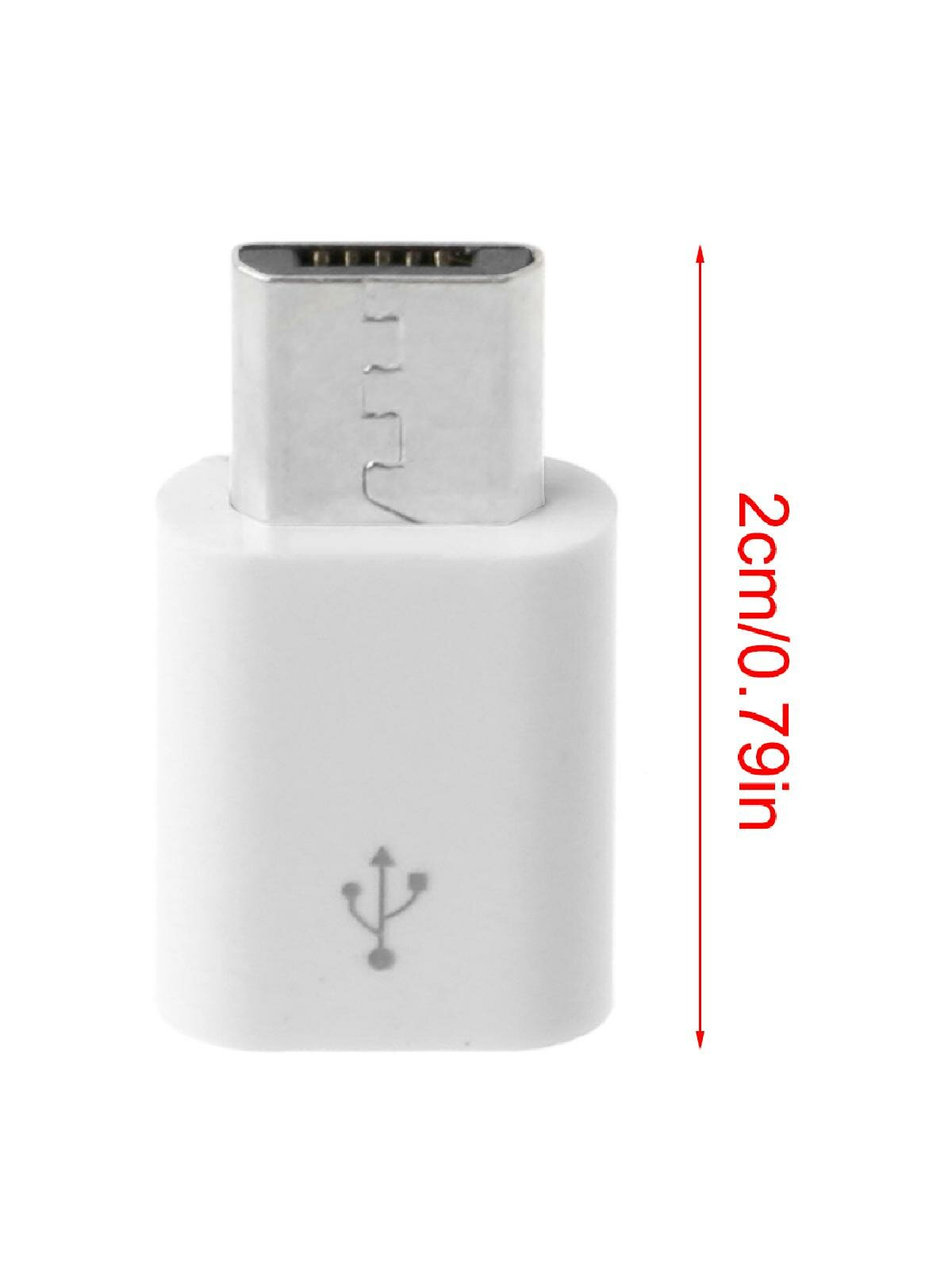 Белый короткий разъем типа C для подключения к разъему Micro USB