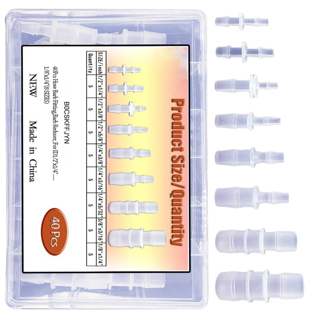 40 шт. прочные пластиковые муфты для труб, устойчивые к химическим веществам колючие фитинги для лабораторных газопроводов, перекачивания жидкости