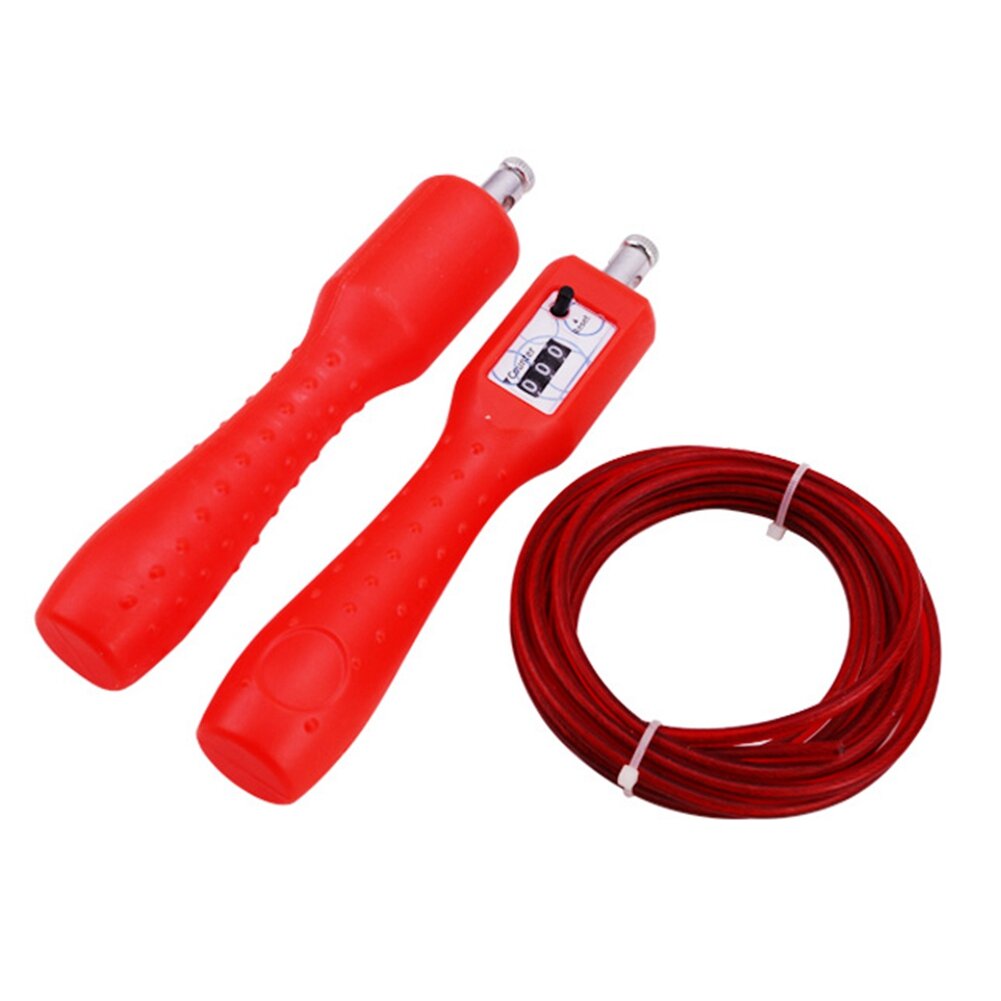 Спортивный Инструмент для Тренировок в Тренажерном зале со Скакалкой Регулируемой Длины 2,6 м со Счетчиком (красный)