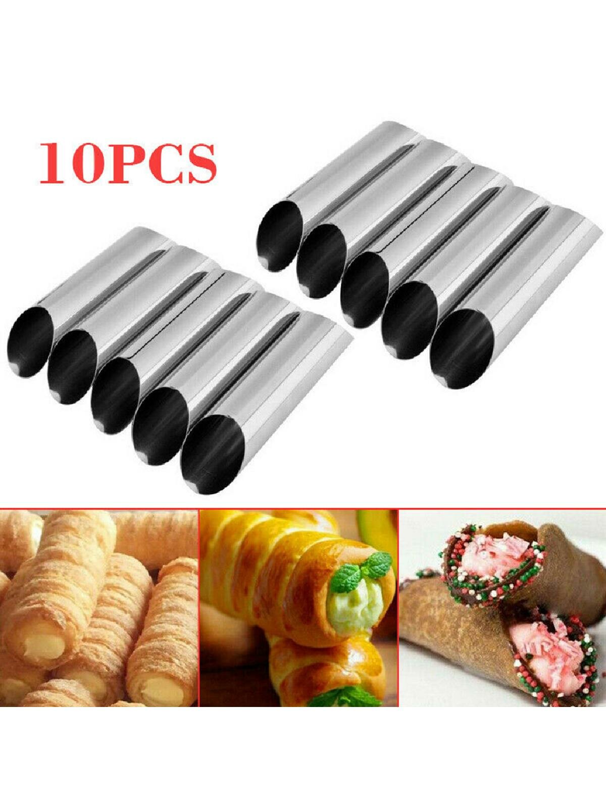 10 упаковок формочек для выпечки Спиральные трубочки для круассанов из нержавеющей стали