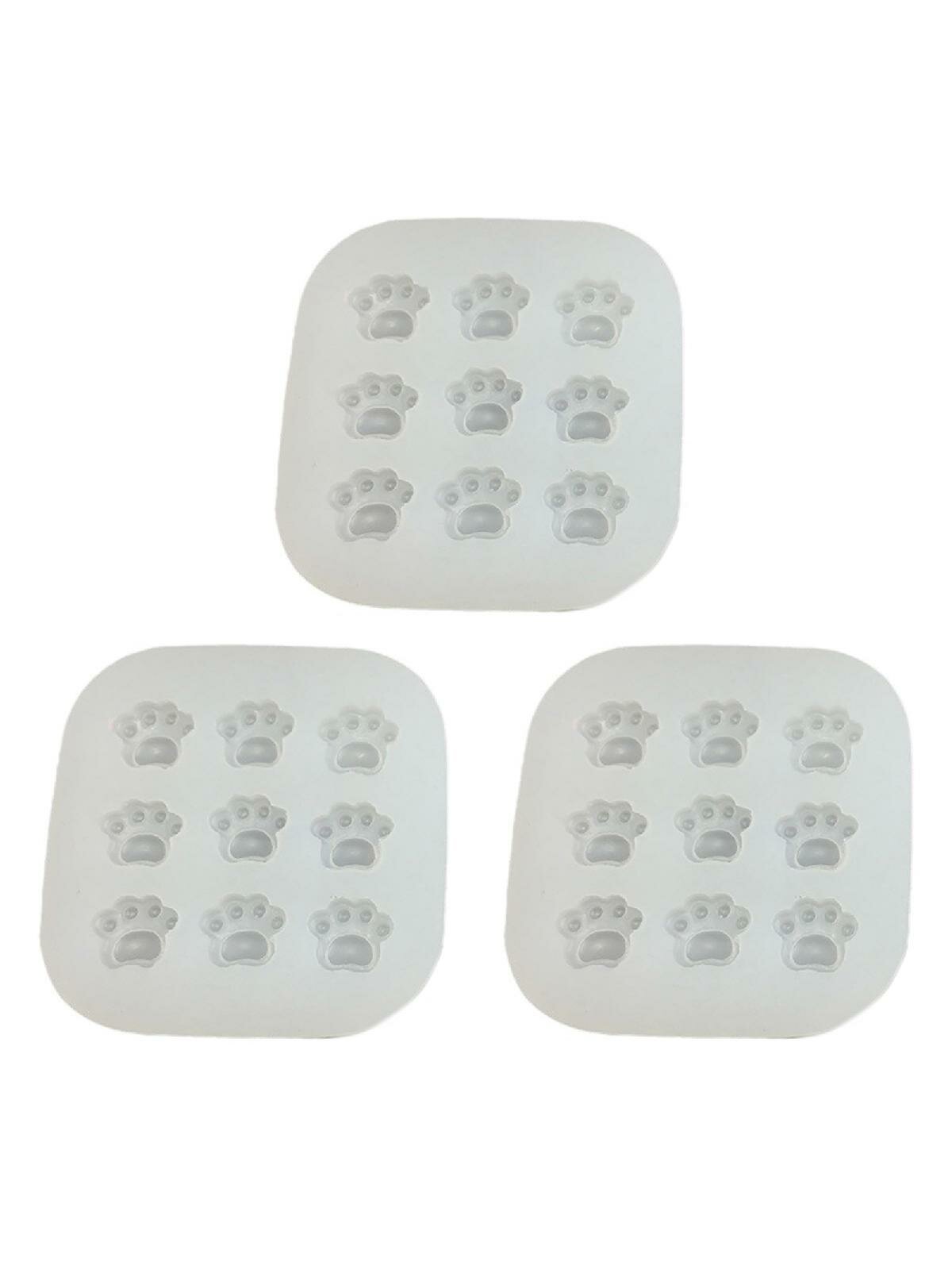 Набор из 3 силиконовых форм для выпечки и заморозки в форме кошачьих лап/косточек, форма для шоколада, поднос для кубиков льда, кухонный инструмент