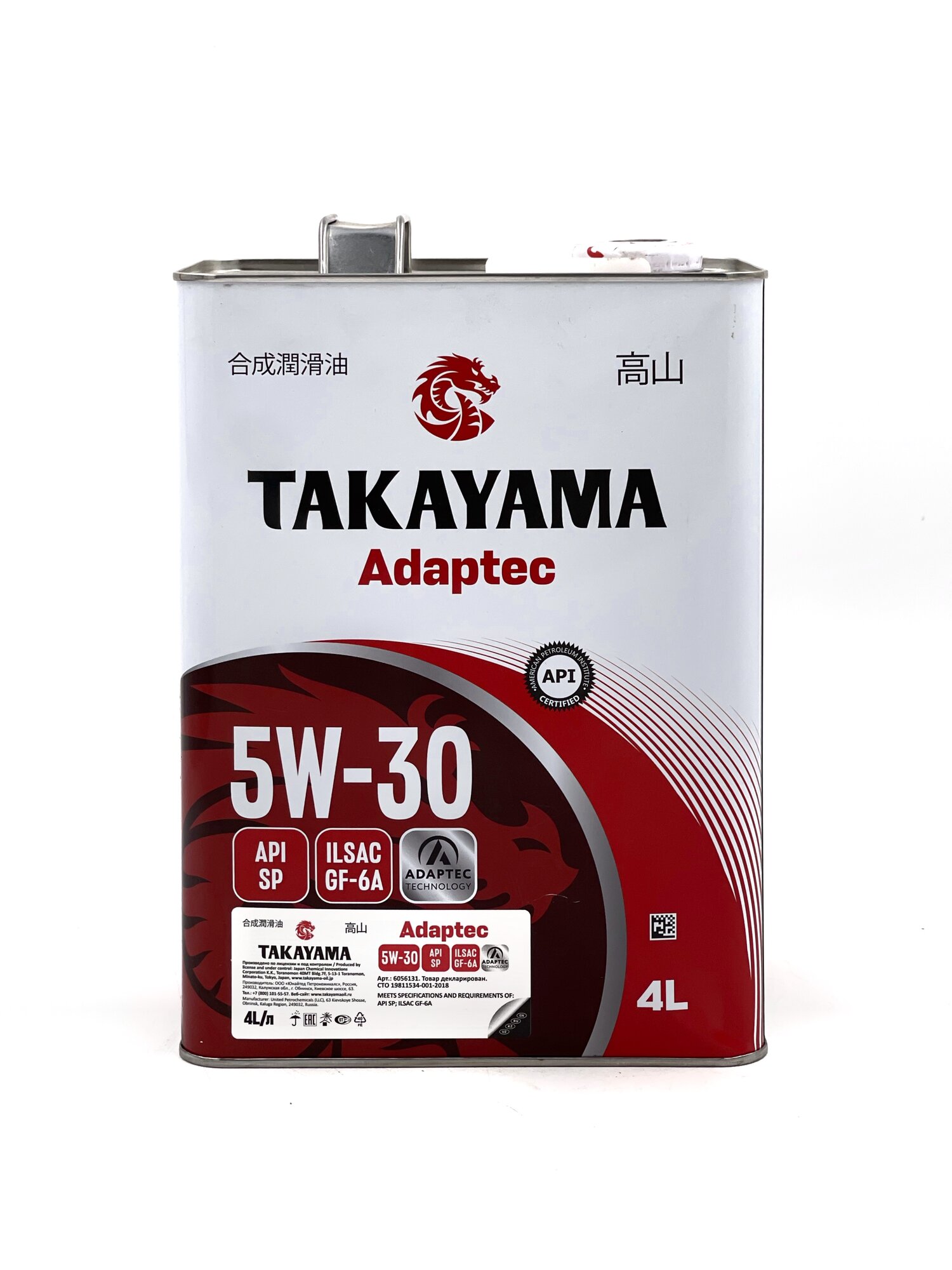 Масло моторное Takayama Adaptec 5w-30 SP GF-6A, синтетическое, 4 литра