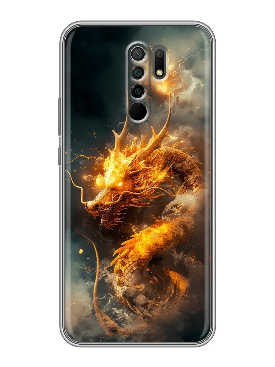 Чехол для Xiaomi RedMi 9 с принтом Золотой дракон (Сяоми Редми 9)