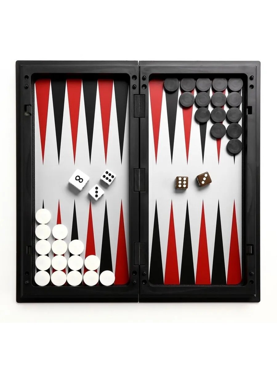 Магнитный игровой набор 3 в 1: шахматы, шашки, нарды