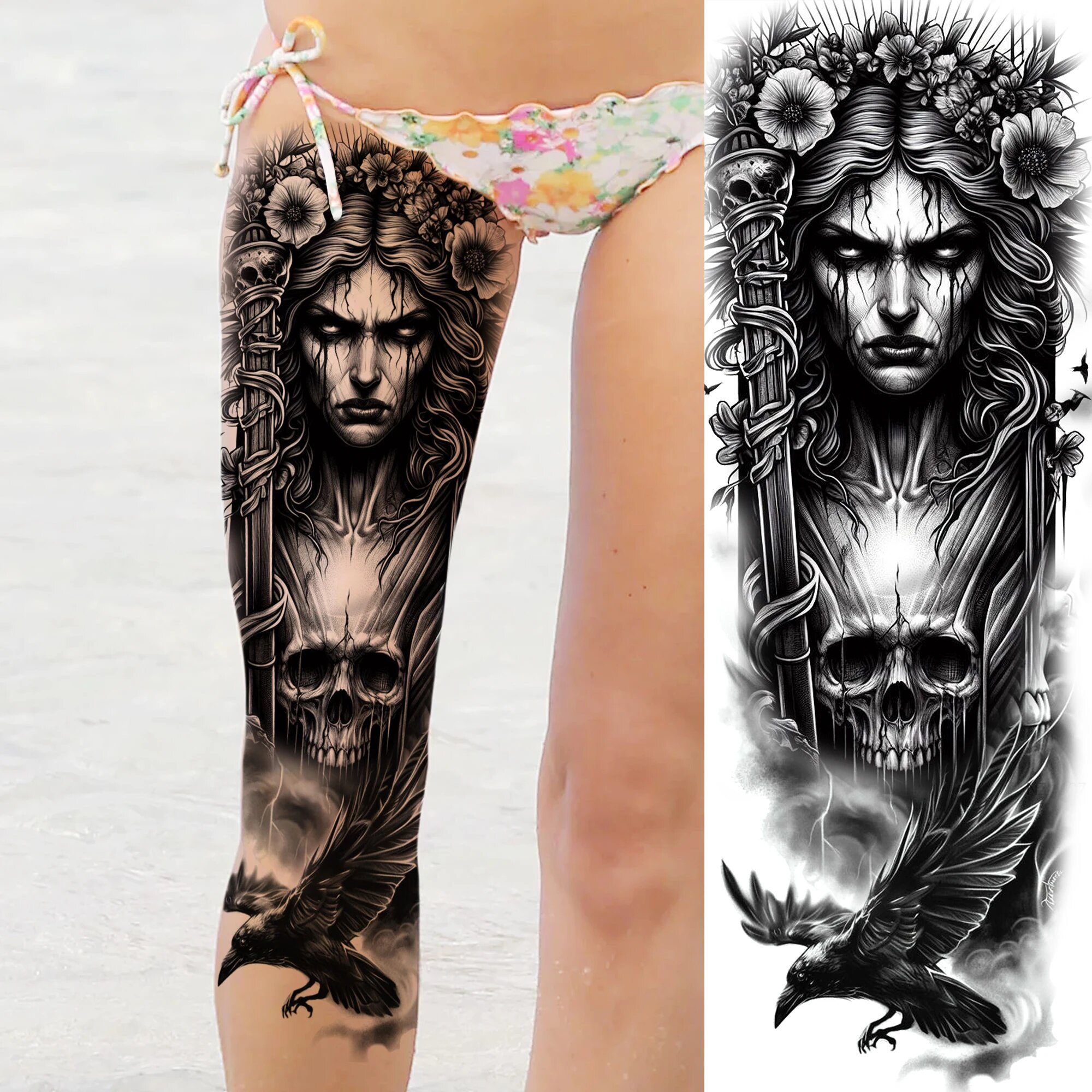 Временные татуировки COKTAK, Иисус, полная рука FZ013