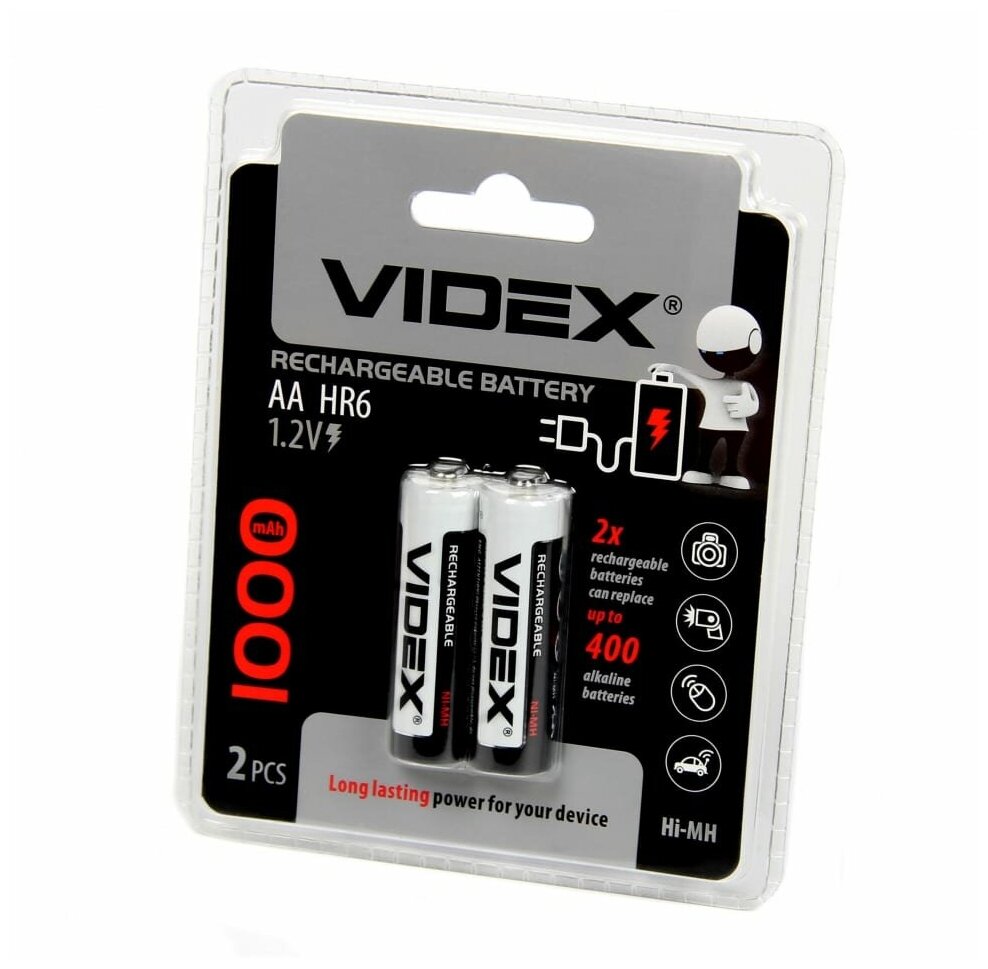 Никель-металлогидридный аккумулятор Videx Hr6/aa 1000mAh 2BL VID-HR6-1000 .