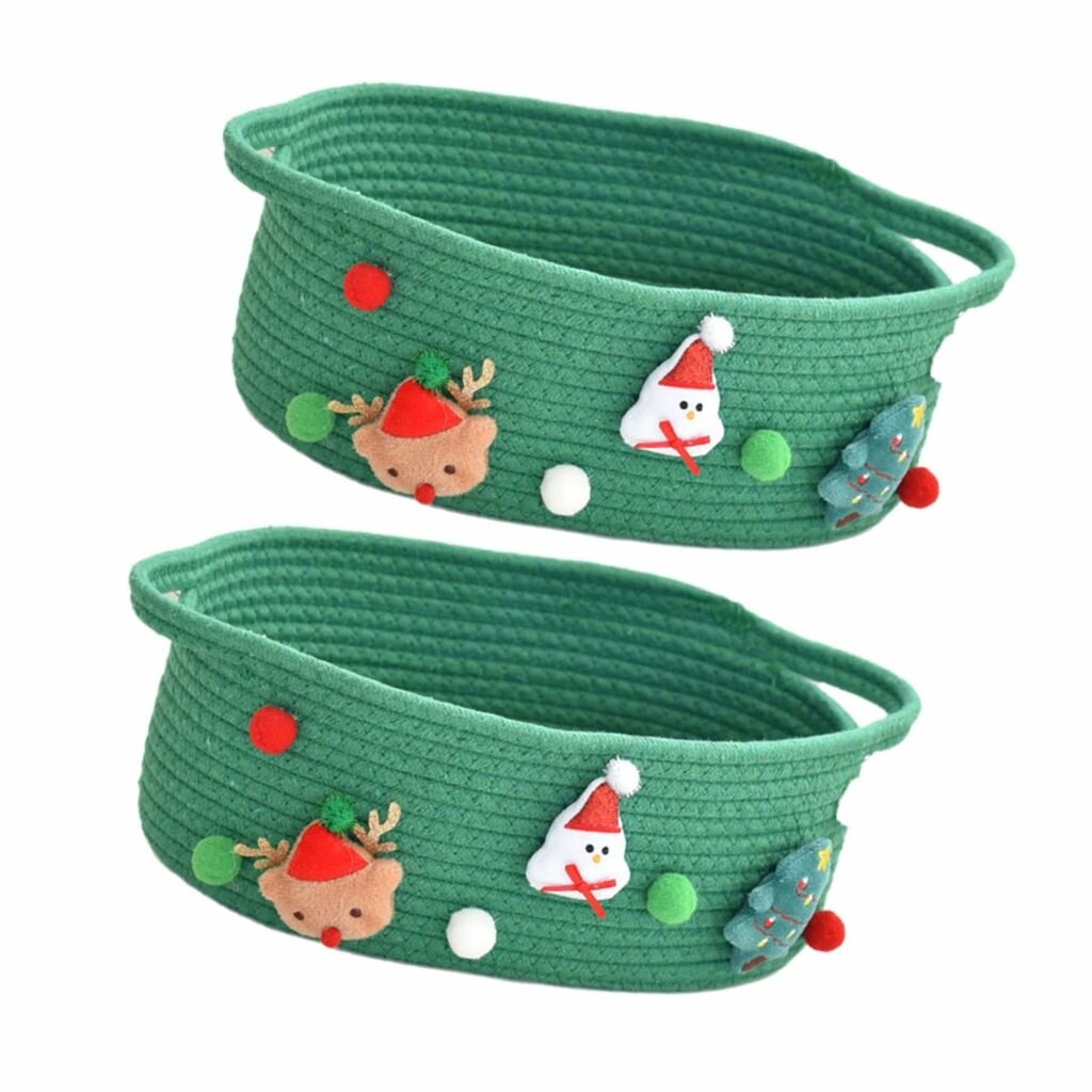 2 Рождественские корзины для хранения яблок-зеленые