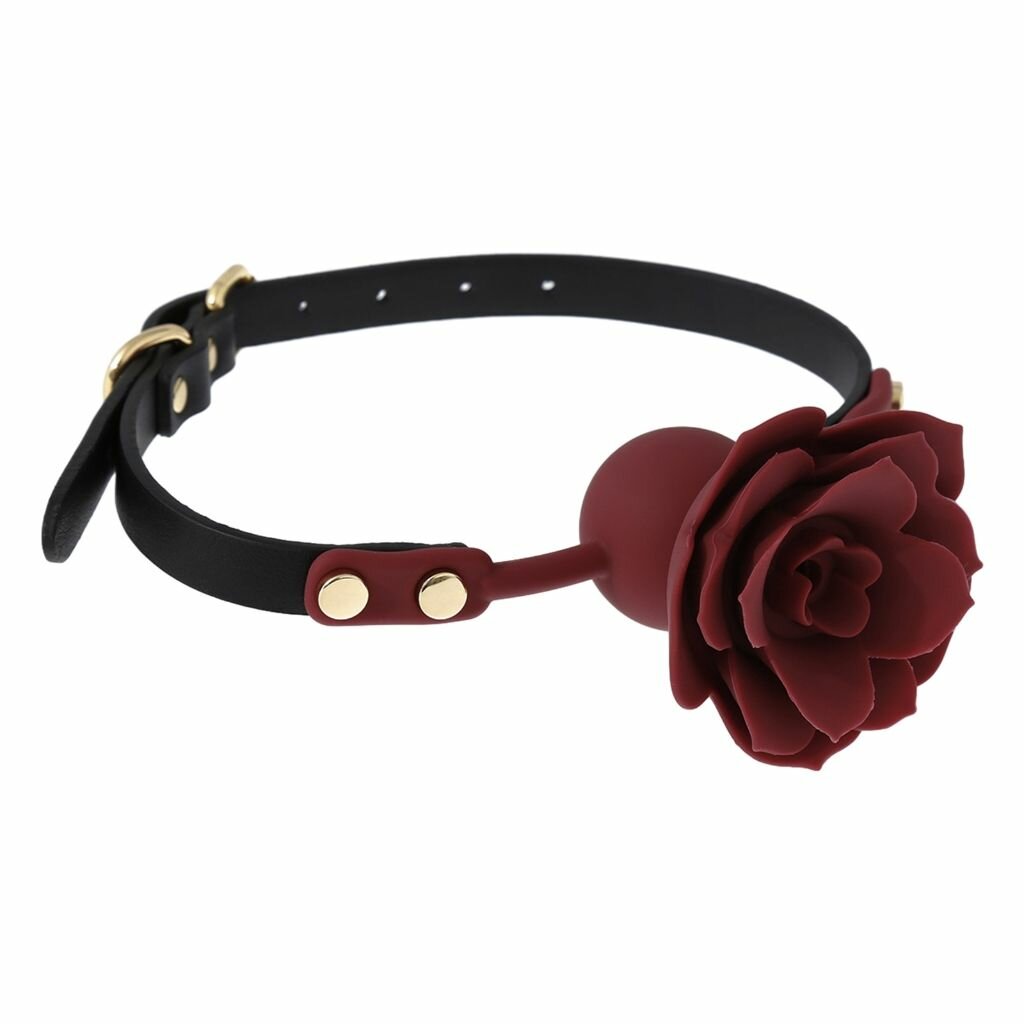 Силиконовый мяч-губа с розой для BDSM