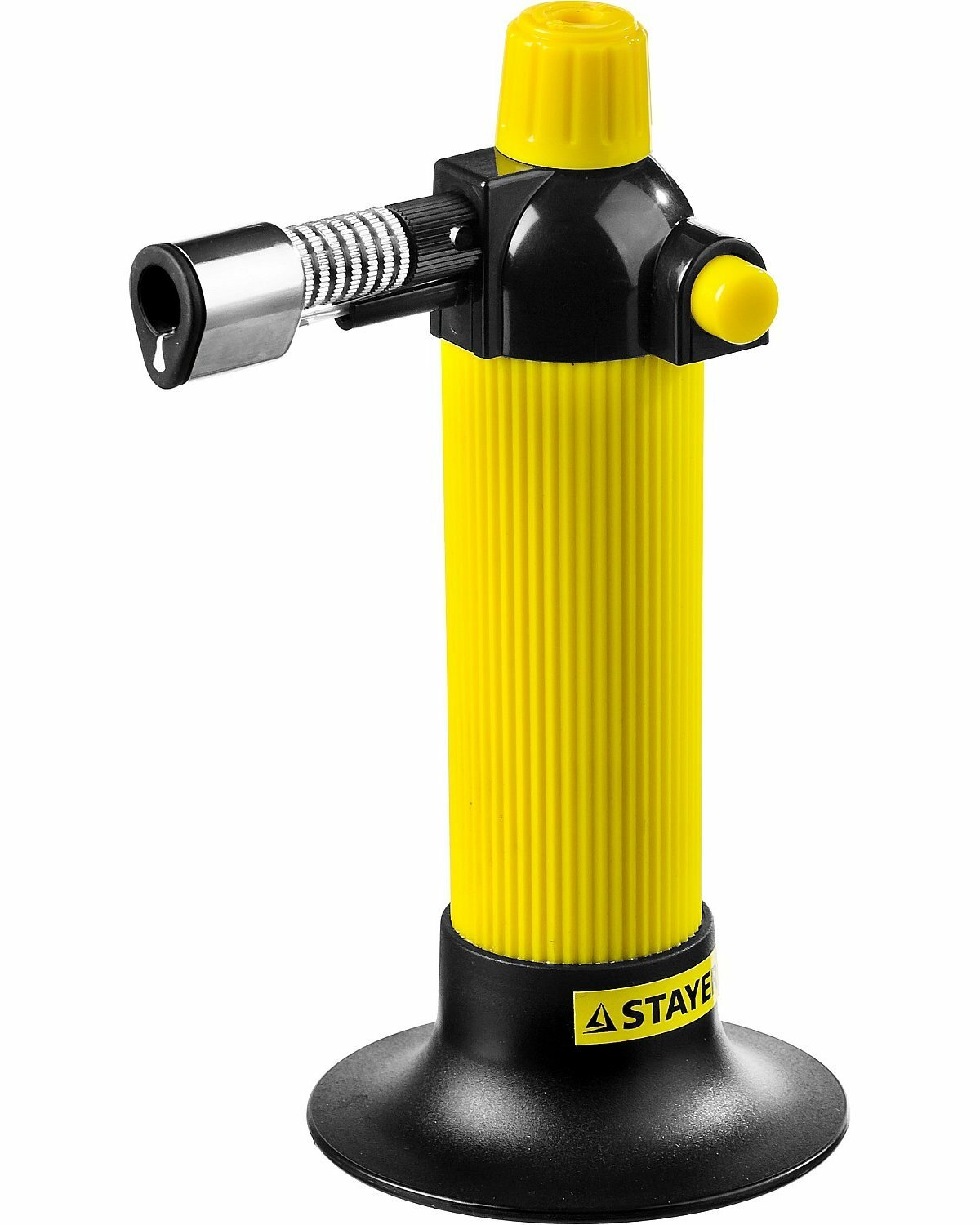 Автономная портативная газовая горелка STAYER с пьезоподжигом температурой пламени до 1000°С мощностью 30-70 Вт с регулировкой размера и формы пламени