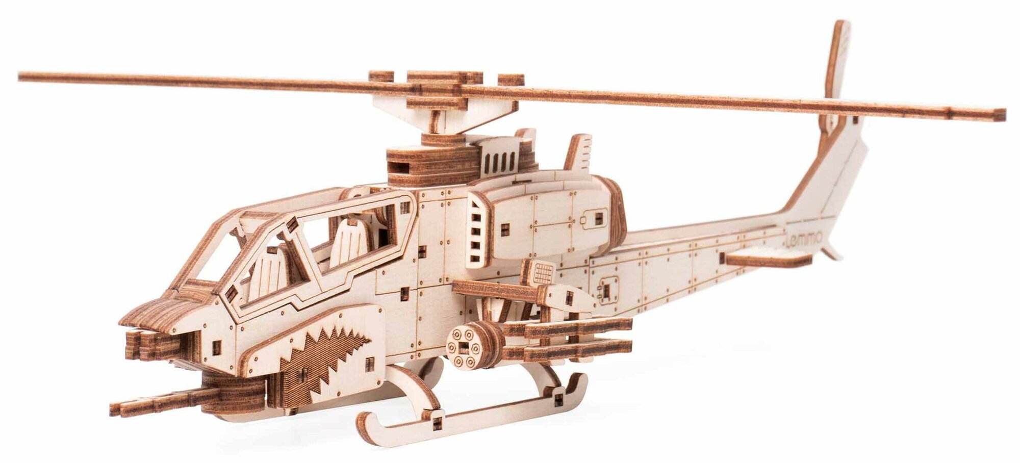 Деревянный конструктор Lemmo Модель Вертолет Стальной оскал 106 деталей 5+ 0233