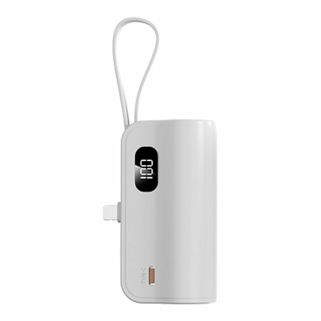 DIY чехол PowerBank для батарей 1x21700 с двойным портом зарядки и LCD дисплеем для телефона, Белый