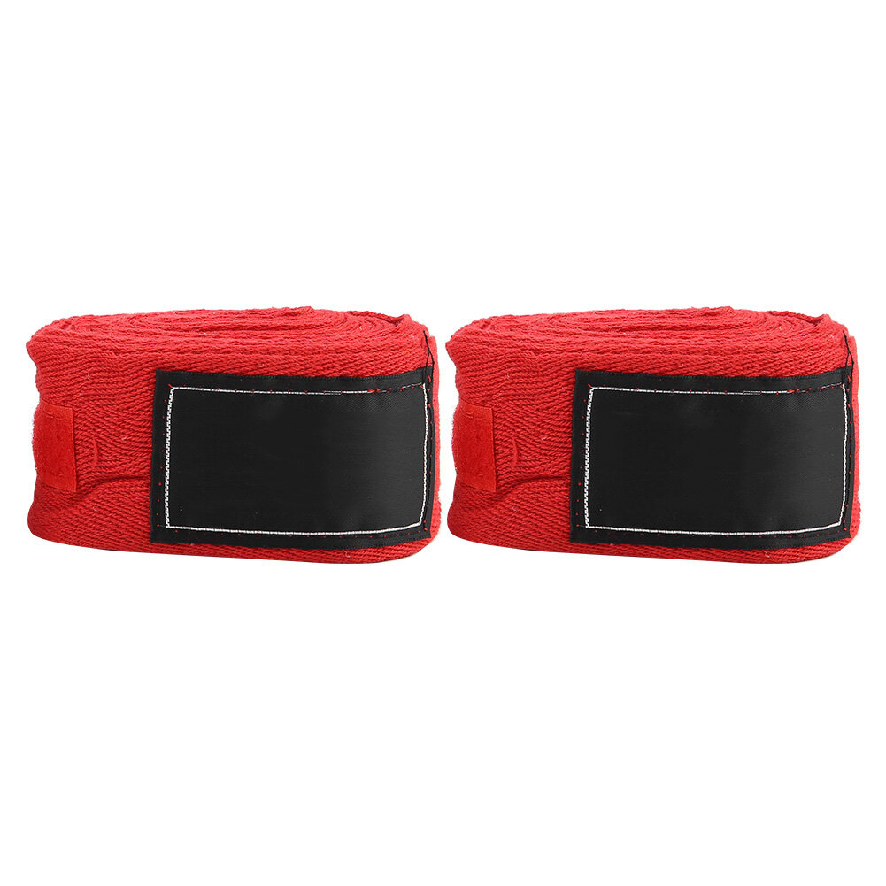 2pcs 5m с удлиненным хлопком удлиненной боксерской ручной обертывание ручных переводов для тренировок (красный)