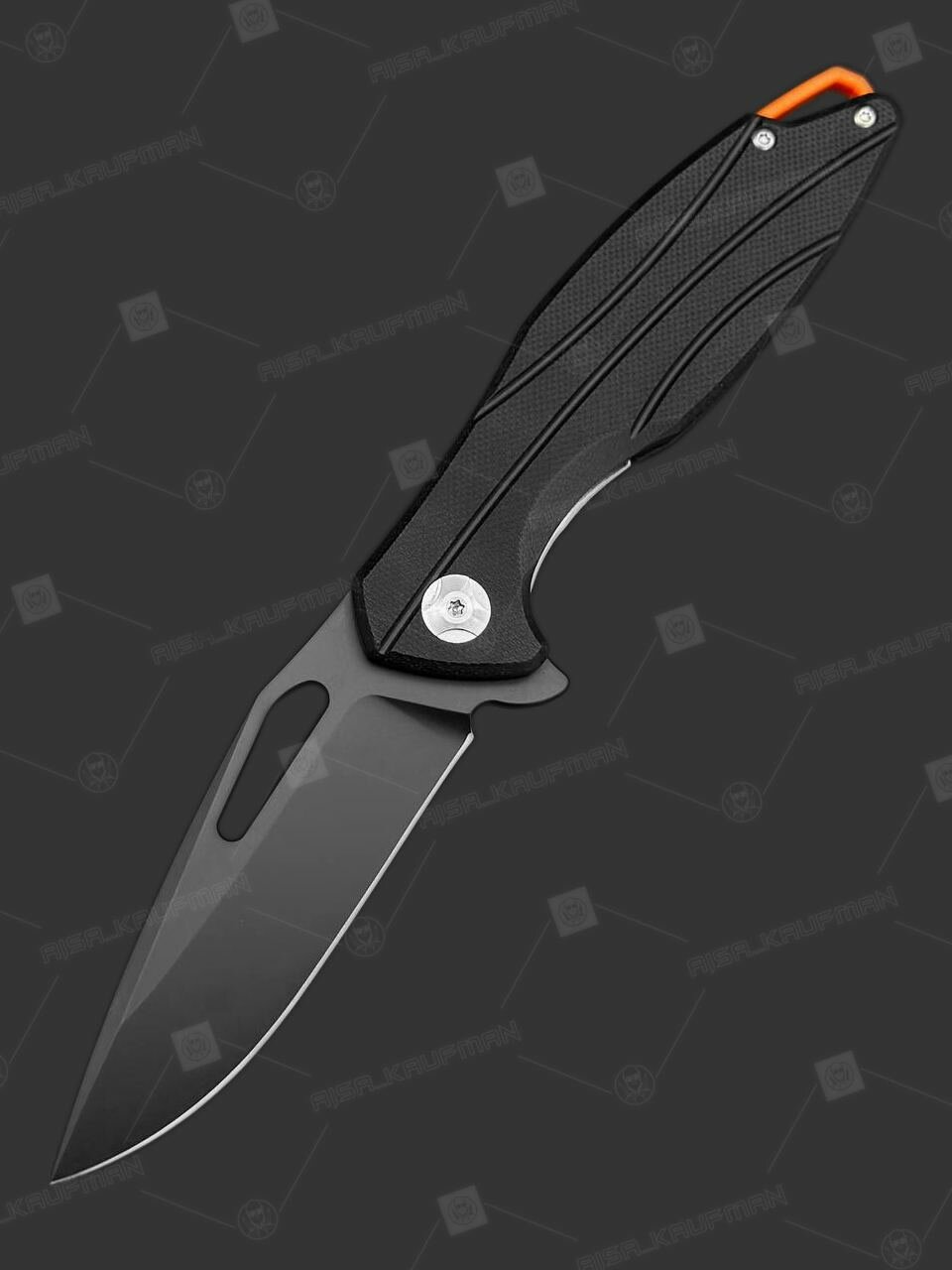 Нож складной туристический Вспышка D2 флиппер черный