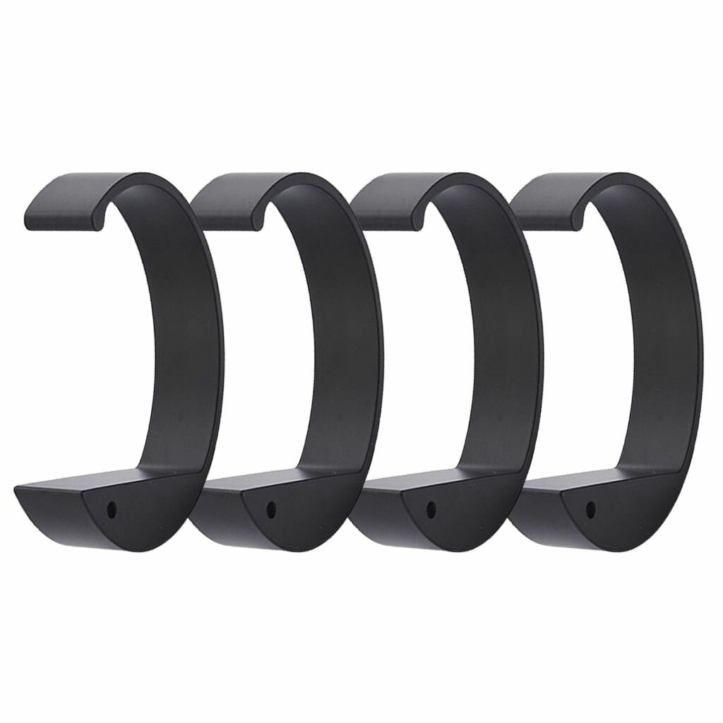 4 части пространственного алюминиевого настольного крючка черного цвета