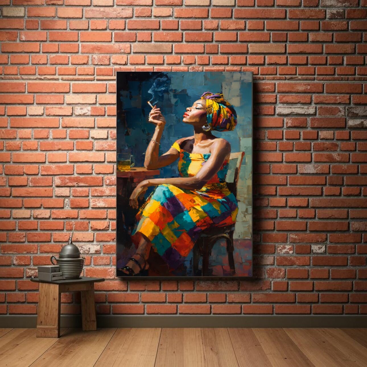 Картина Африканская девушка, негритянка, африканский шик, 20*30 см