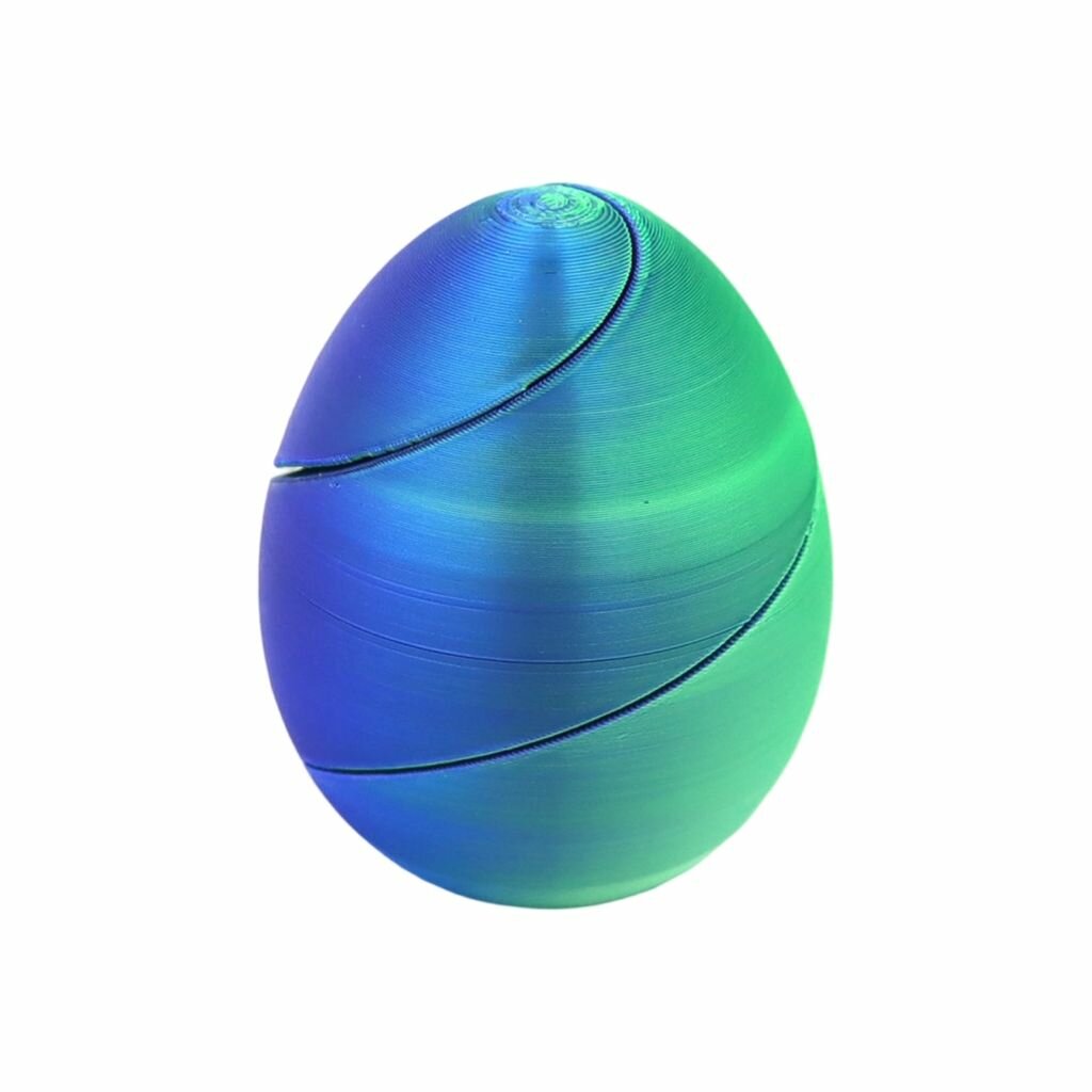Креативная игрушка-пасхальное яйцо со спиральным яйцом с 3d-принтом "Невозможный челнок"-синий и зеленый