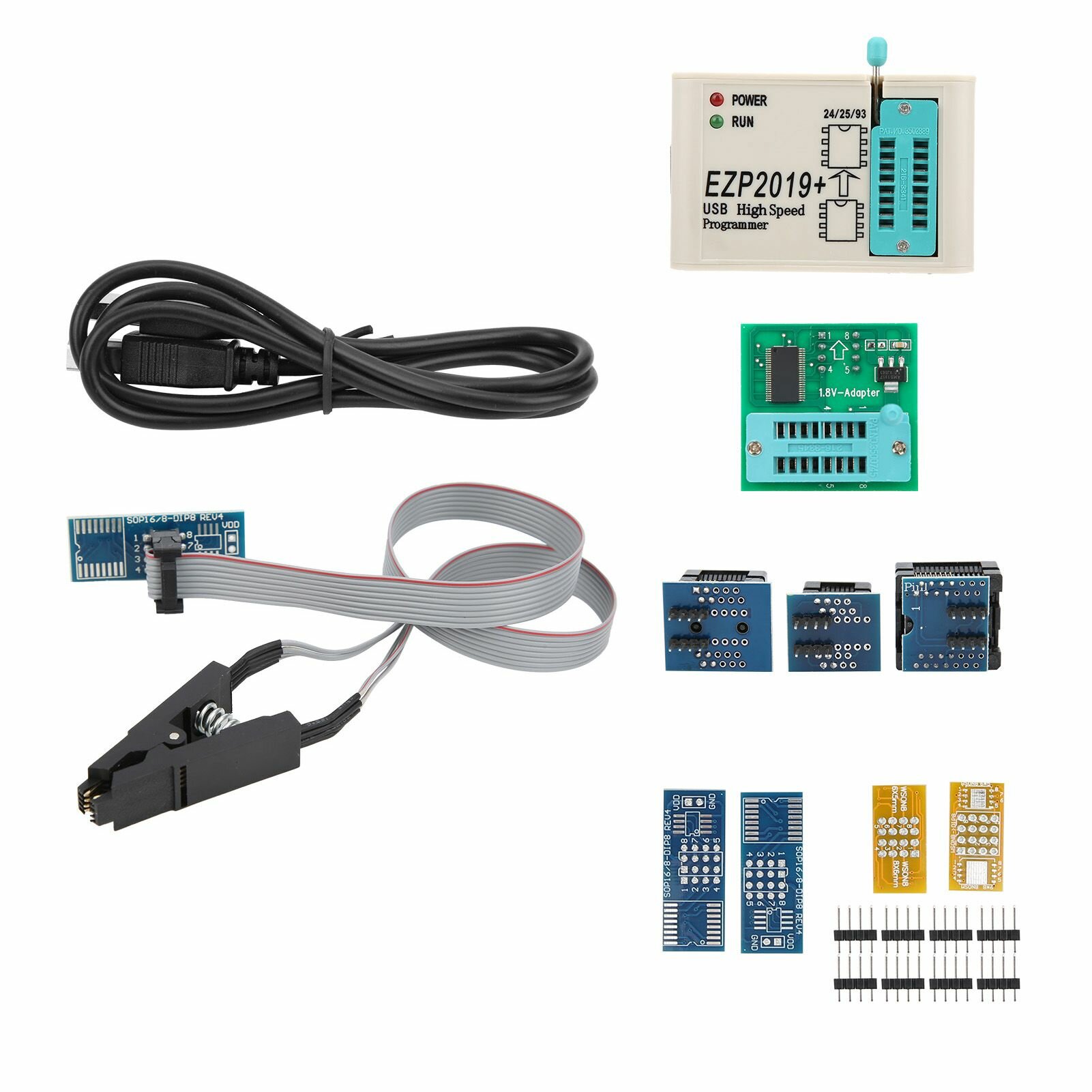 Высокоскоростная печатная плата программатора, 9 мест для чипов серии 25/25/26/93 EZP2019