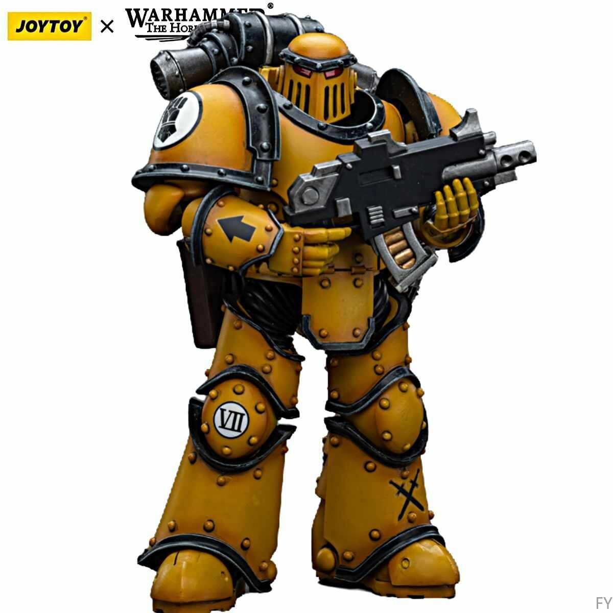 Подвижная фигурка JOYTOY Warhammer 30K 1/18 Имперские кулаки Тактический отряд Легиона MkIII Легионер с болтером Подарочная модель