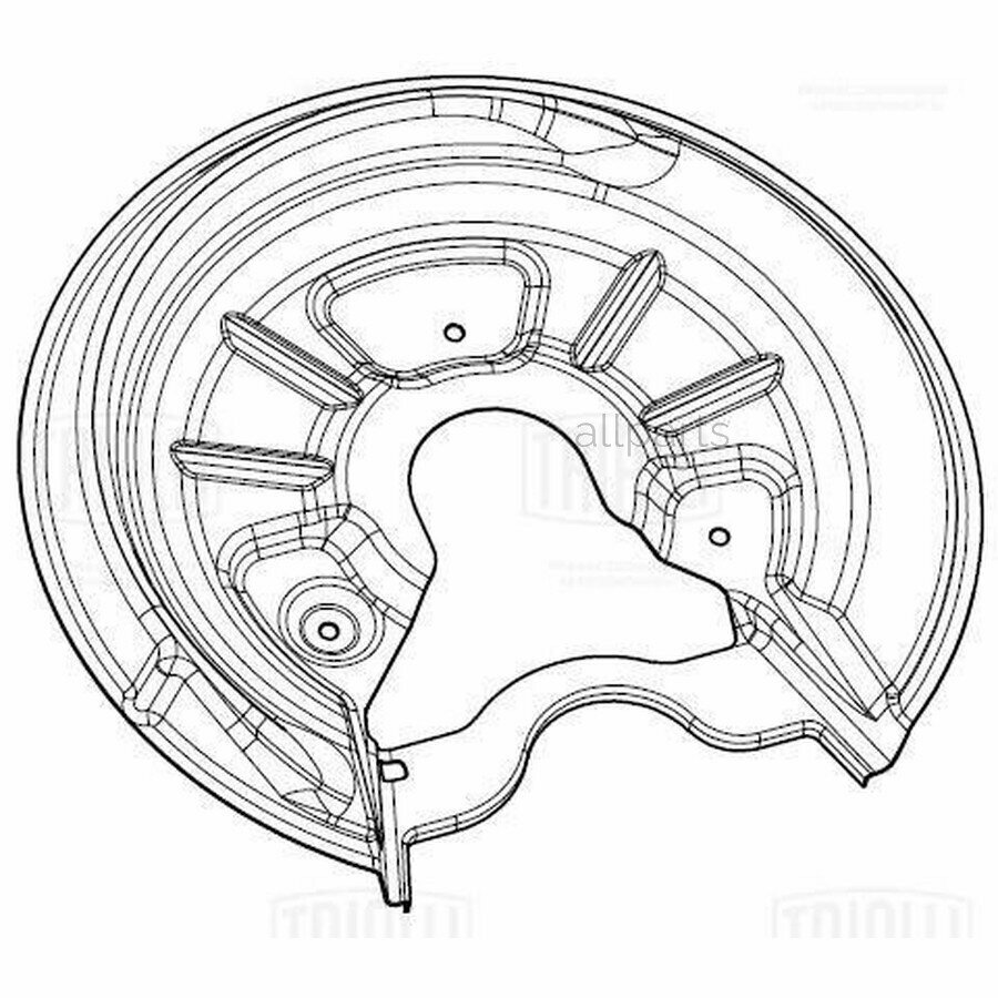 TRIALLI BDSP2583 Кожух заднего левого тормозного диска для автомобилей Skoda Octavia A5 (04-) / VW Jetta (04-) / VW Golf VI (09-) (для тормозного диска 255/260мм) | зад лев |