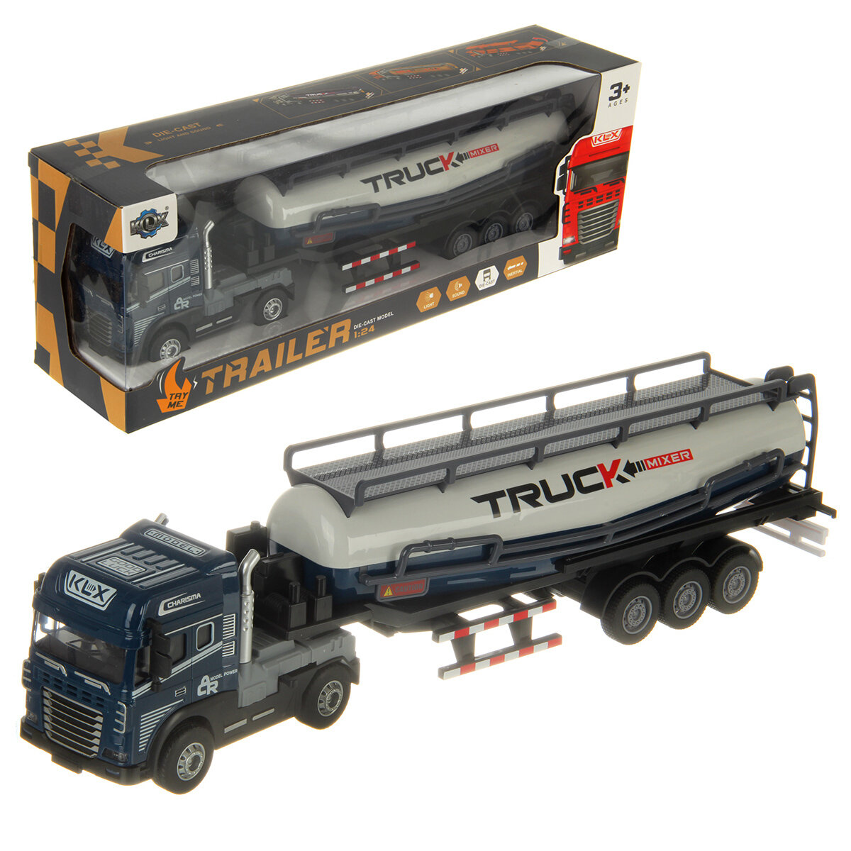 Грузовик-цистерна Veld, с прицепом, с подсветкой, звук, масштаб 1:24