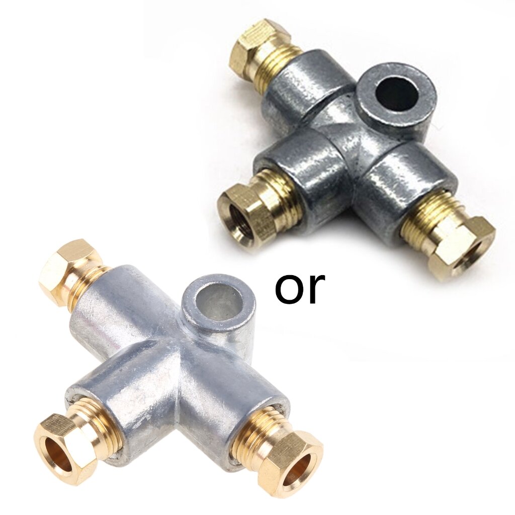 Тройник Тормозной Магистрали Из цинкового Сплава, 3-Ходовой Т-Образный Тормозной Тройник С 3 Наружными Гайками, Короткое Соединение M10 3/16 дюйма, Труба 10 мм
