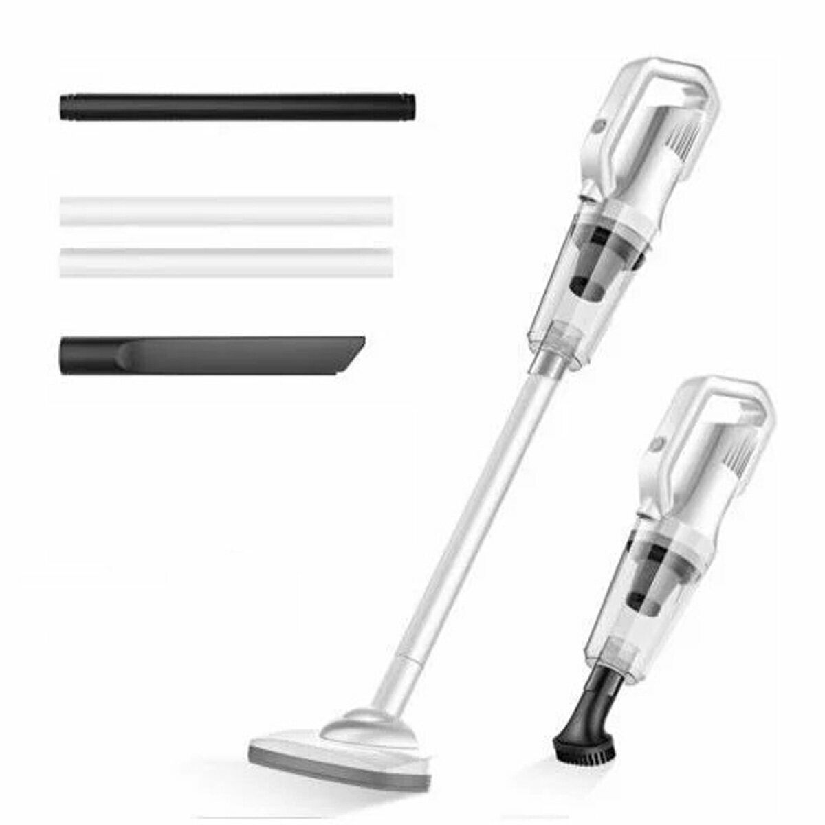 Беспроводной пылесос-метла без мешка для сбора пыли 12000 Па со светодиодной подсветкой спереди, аккумулятор 6000 мА·ч, автономность 30 мин, зарядка 4–5 ч