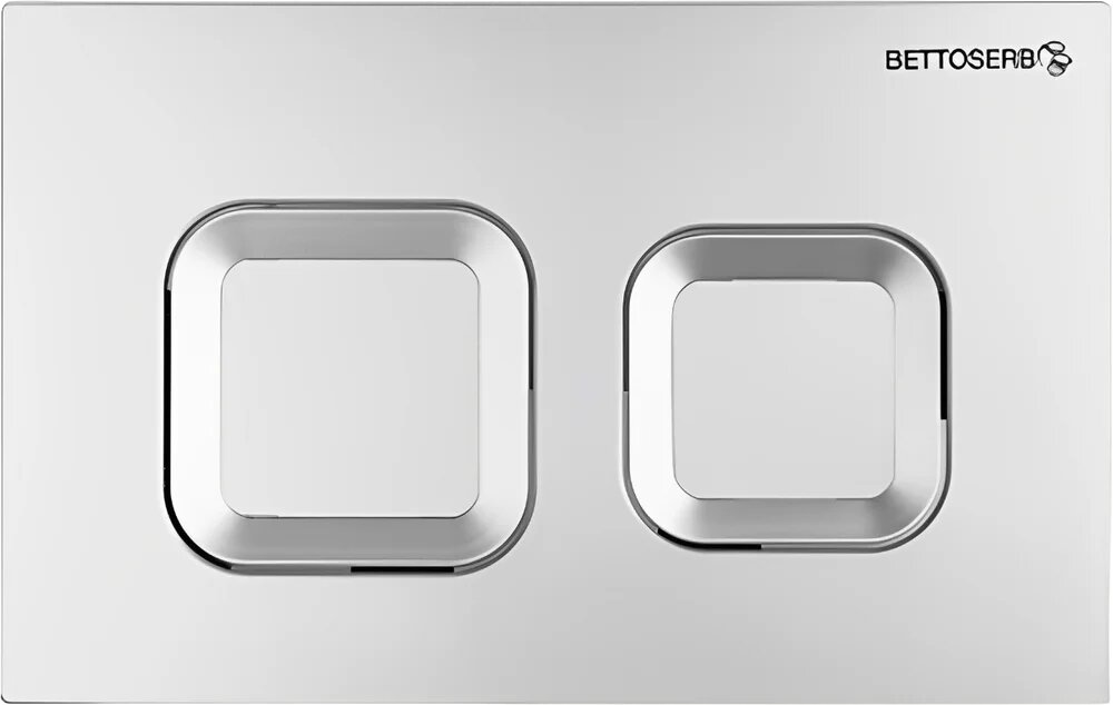 Кнопка смыва для унитаза BETTOSERB Smart 40006472 хром, матовая, кнопка для инсталляции, двойной смыв